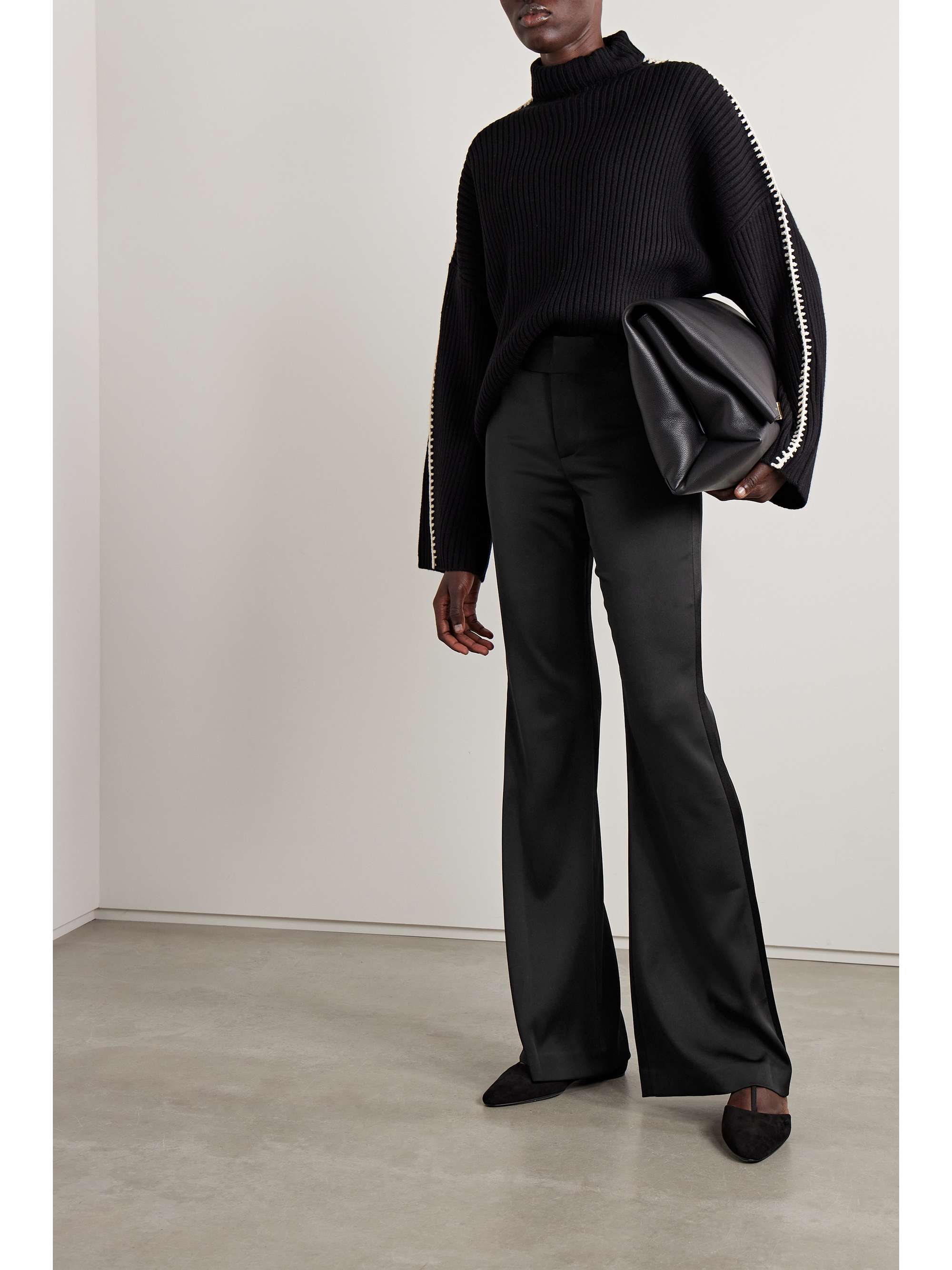 ALICE + OLIVIA Deanna stretch duchesse-satin straight-leg pants | NET-A ...