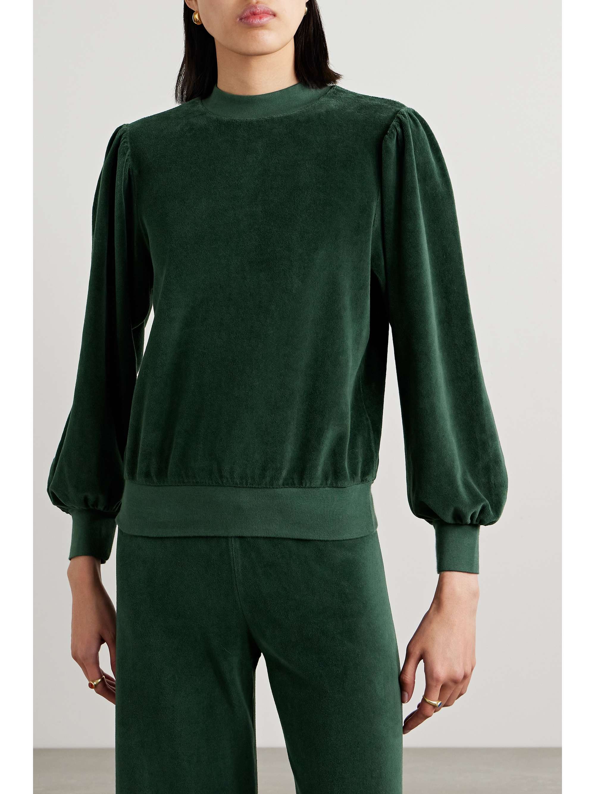 SUZIE KONDI Perissa cotton-blend velour sweatshirt | NET-A-PORTER