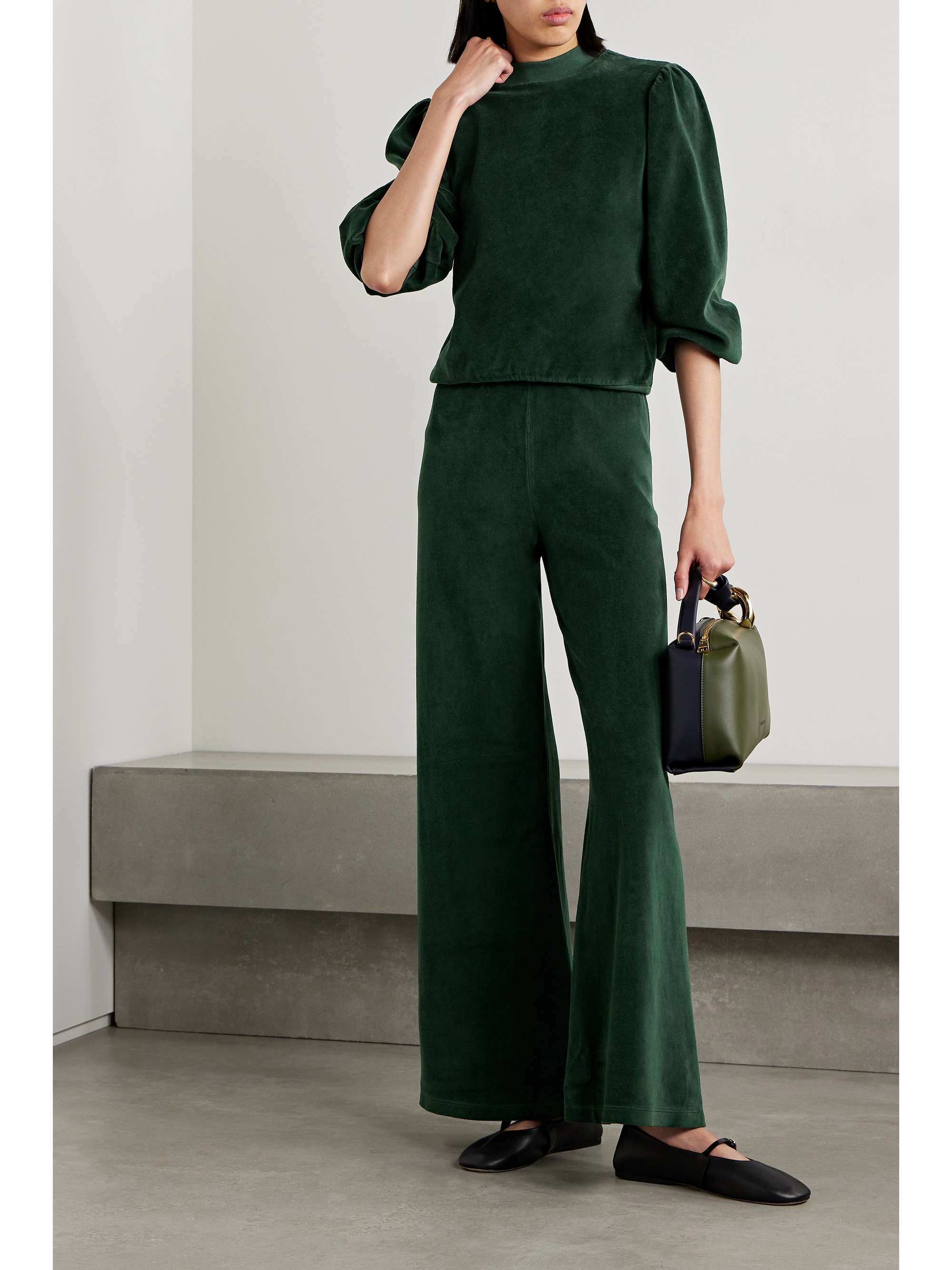 SUZIE KONDI Perissa cotton-blend velour sweatshirt | NET-A-PORTER
