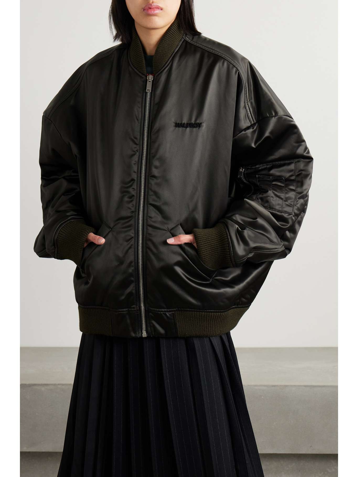 HALFBOY Oversized embroidered padded shell bomber jacket | NET-A-PORTER