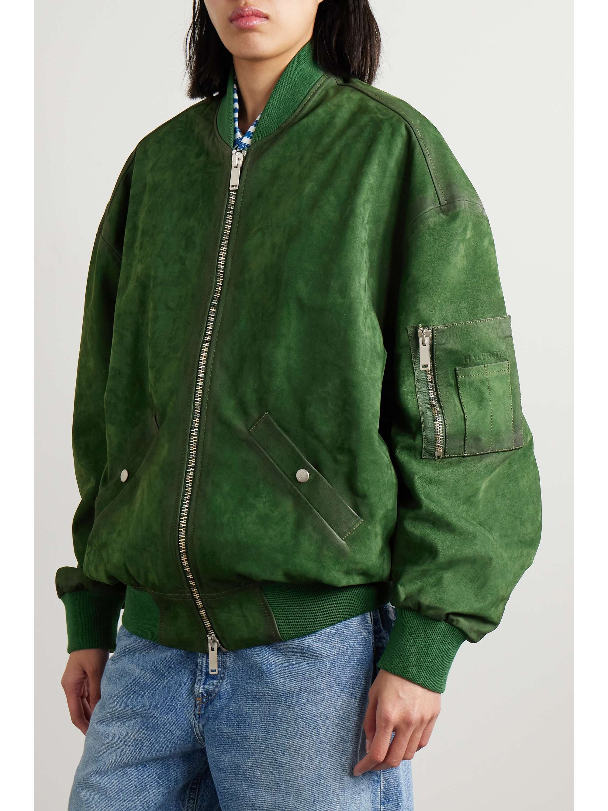 HALFBOY Oversized suede bomber jacket | NET-A-PORTER