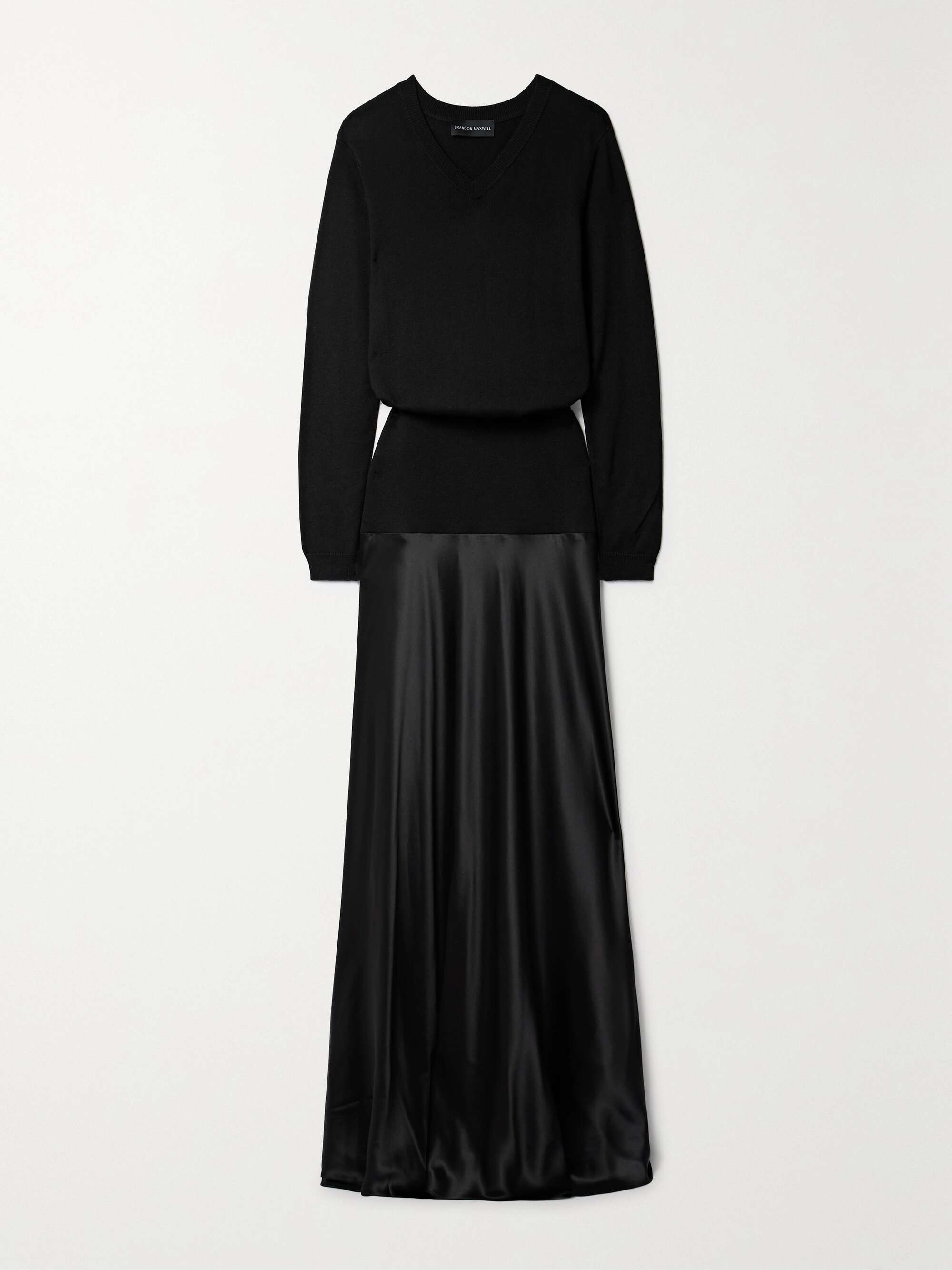 BRANDON MAXWELL The Kerolyn silk and cashmere-blend and silk-satin maxi ...