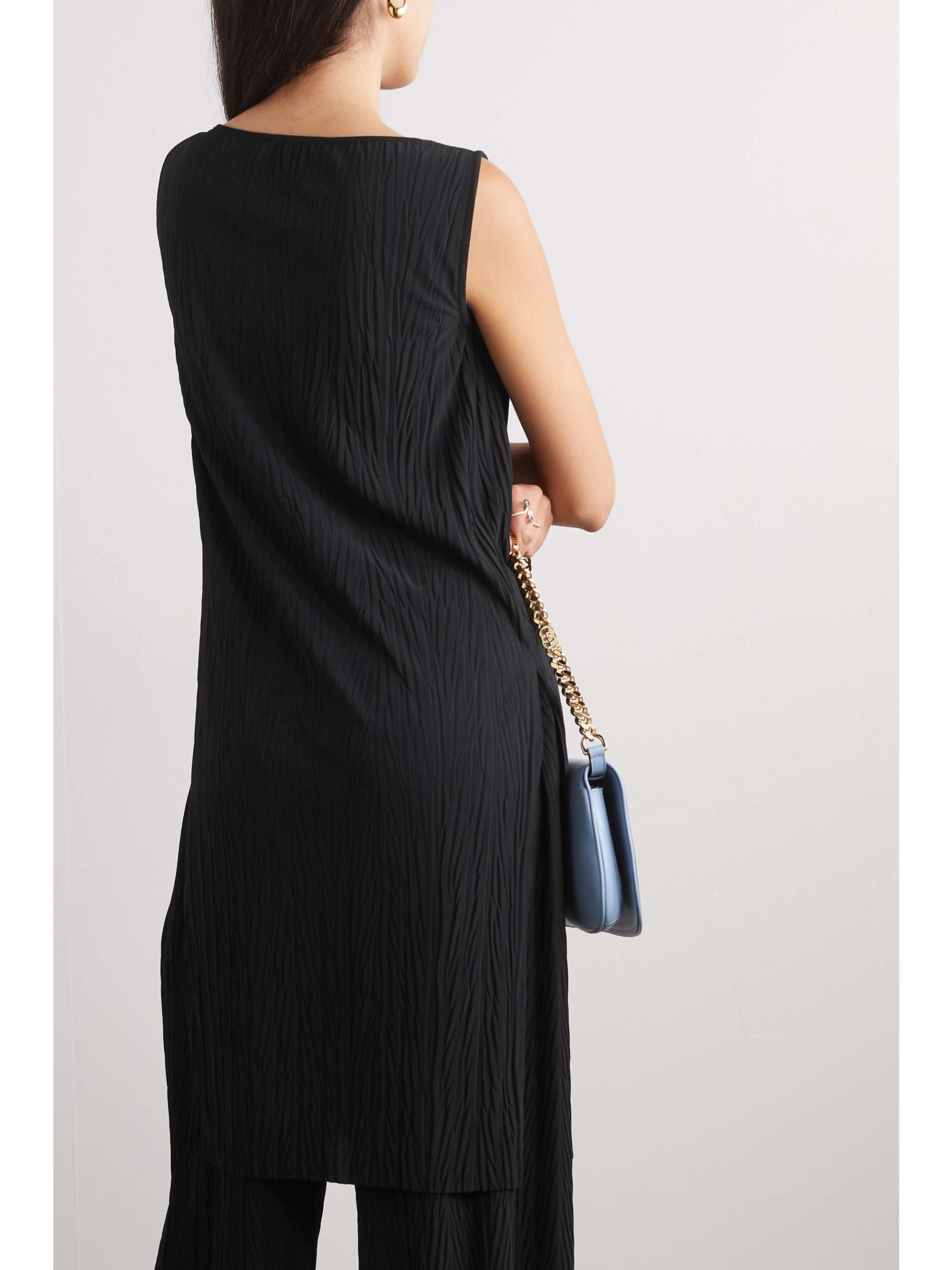 MAX MARA Leisure Teulada belted crinkled plissé-jersey tunic | NET-A-PORTER