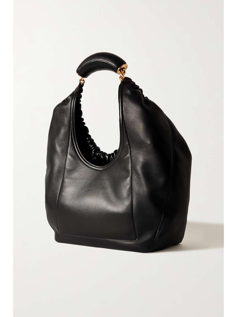LOEWE Squeeze medium chain-embellished gathered leather shoulder bag ...