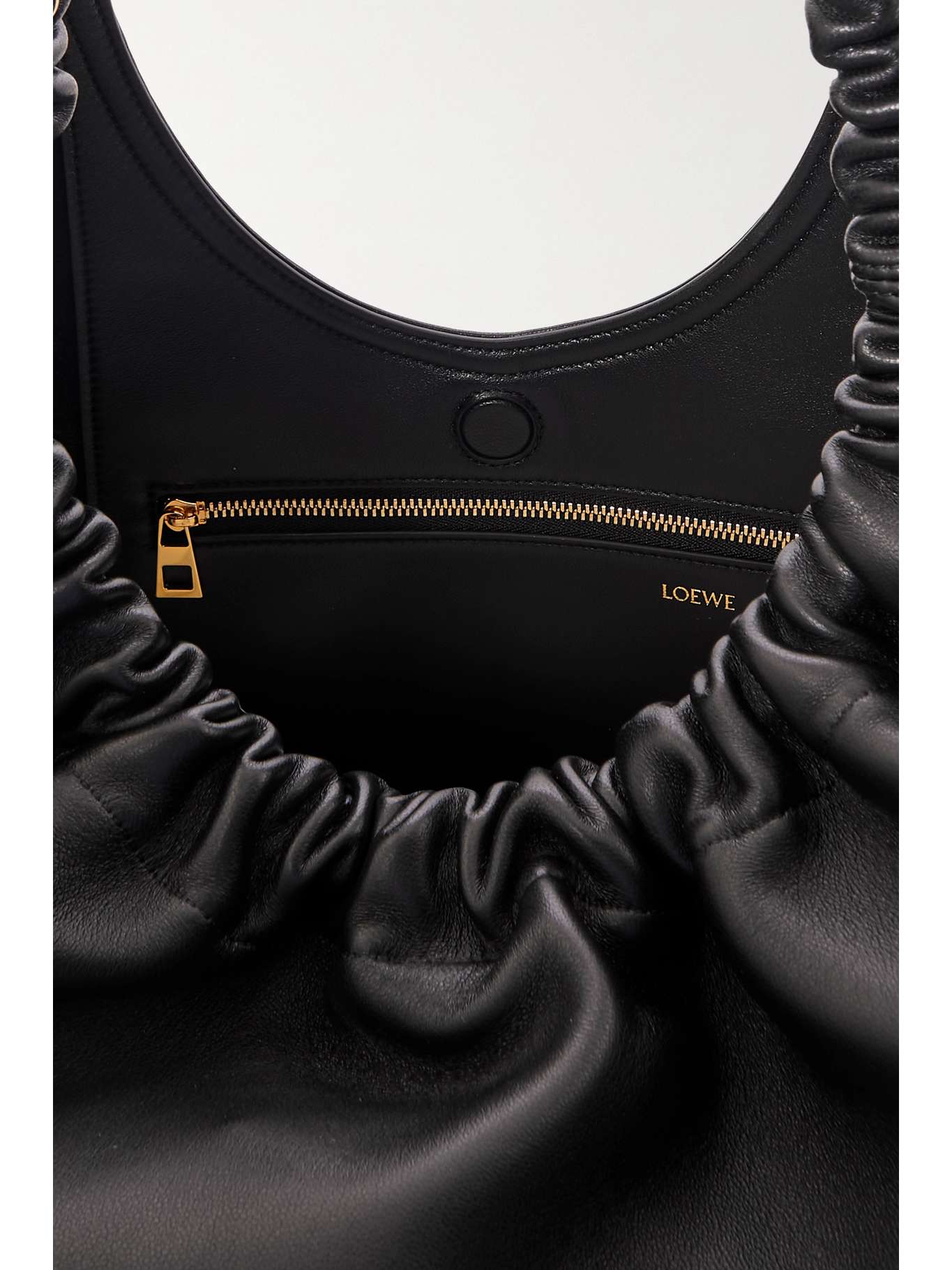 LOEWE Squeeze medium chain-embellished gathered leather shoulder bag ...