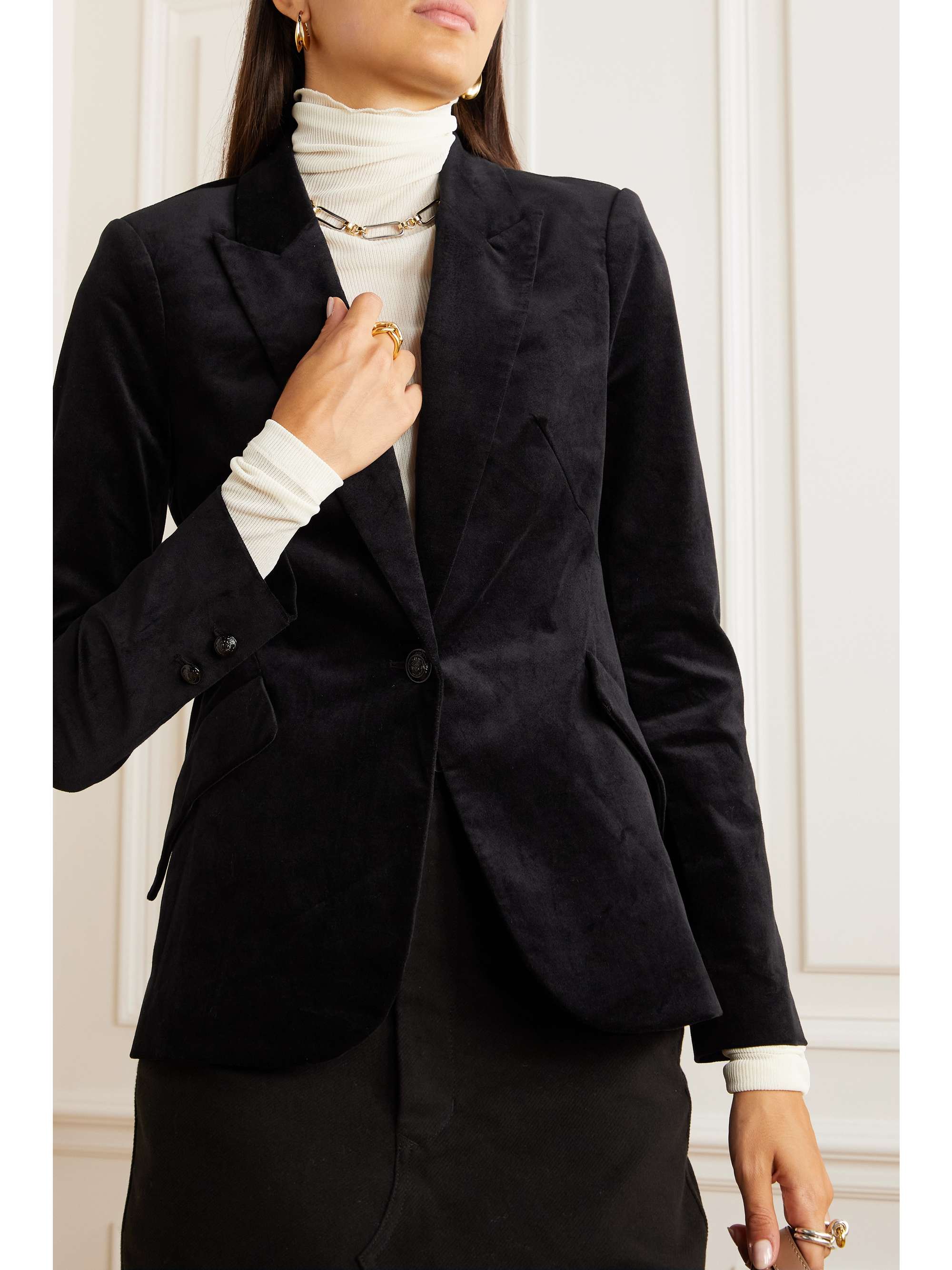 L'AGENCE Chamberlain cotton velvet blazer | NET-A-PORTER