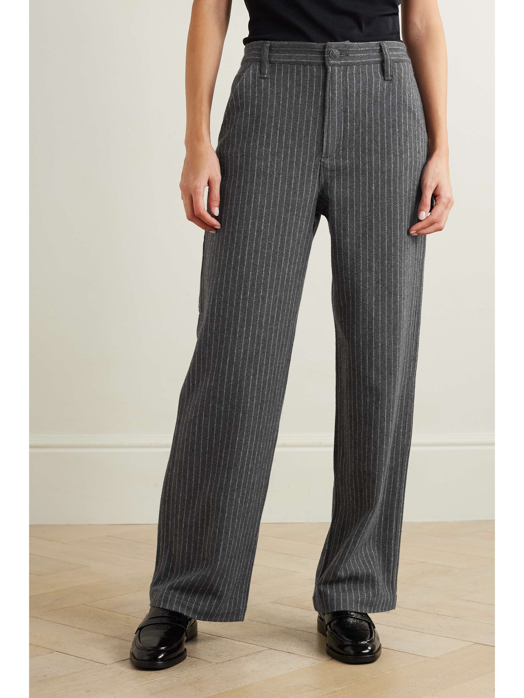 RAG & BONE Sid pinstriped wool-blend wide-leg pants | NET-A-PORTER