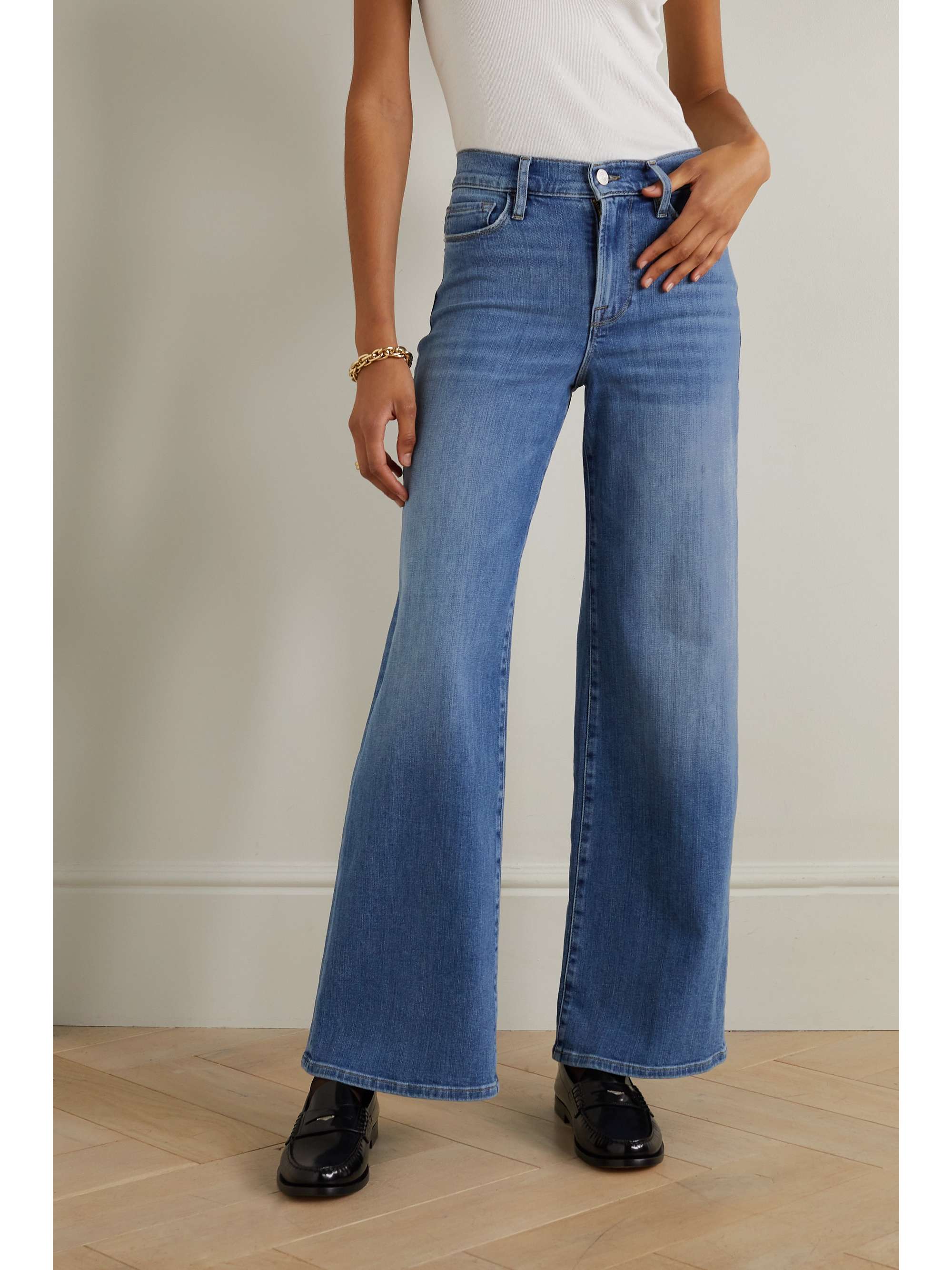 FRAME Le Slim Palazzo mid-rise wide-leg jeans | NET-A-PORTER