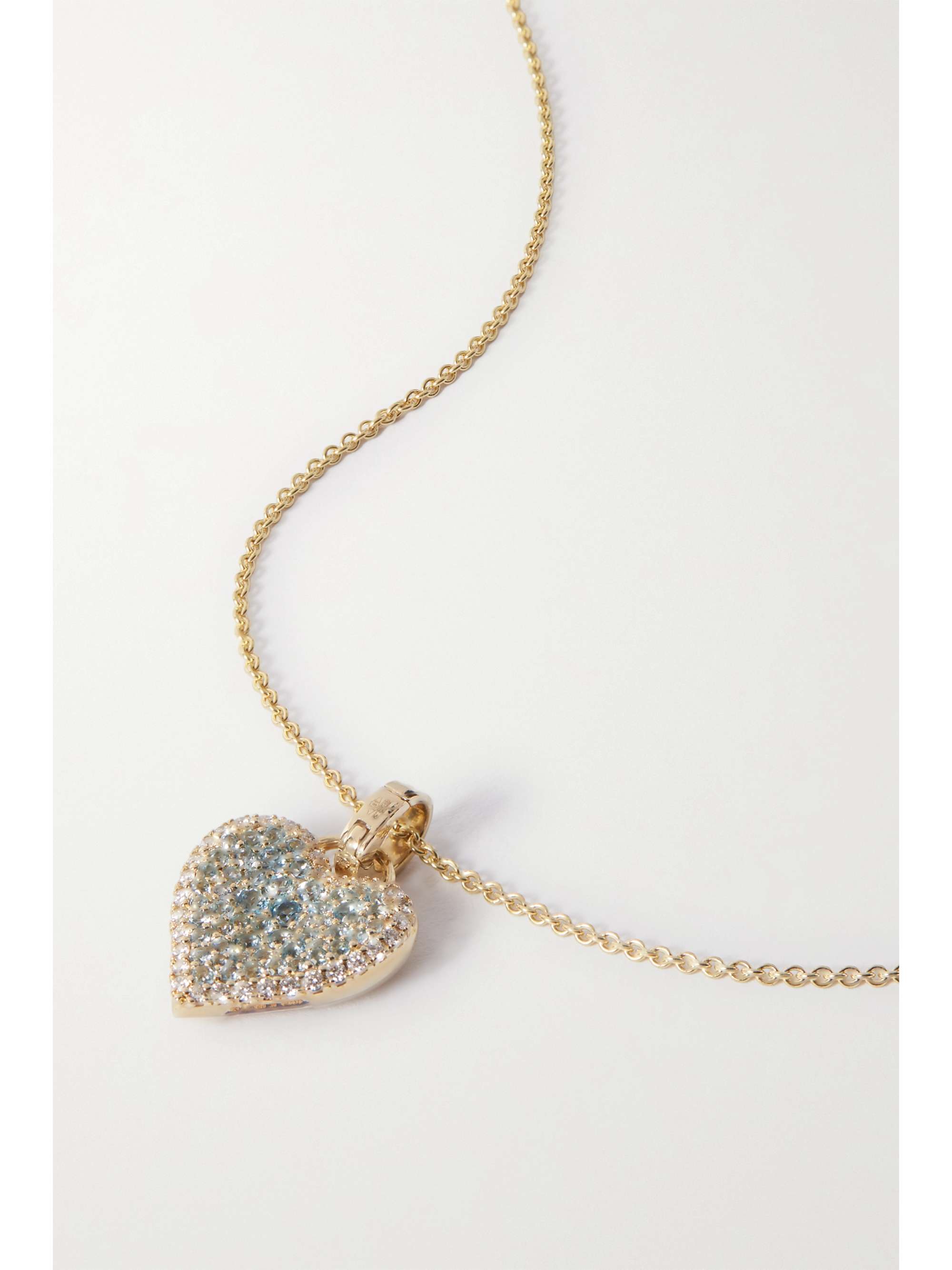 ROBINSON PELHAM Fortune Heart 14-karat gold, topaz and diamond necklace ...
