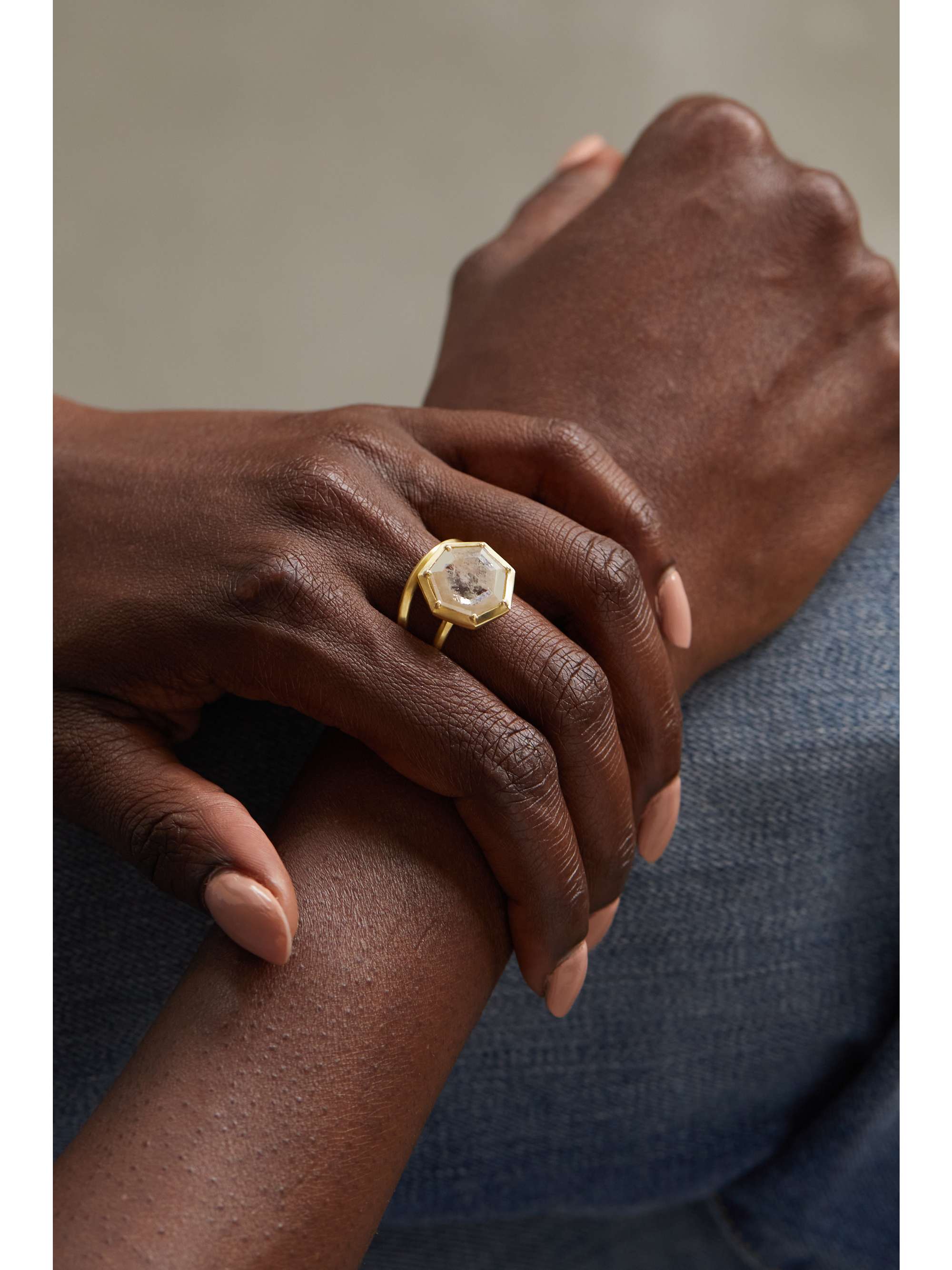 SYLVA & CIE Heptagon 18-karat gold diamond ring | NET-A-PORTER