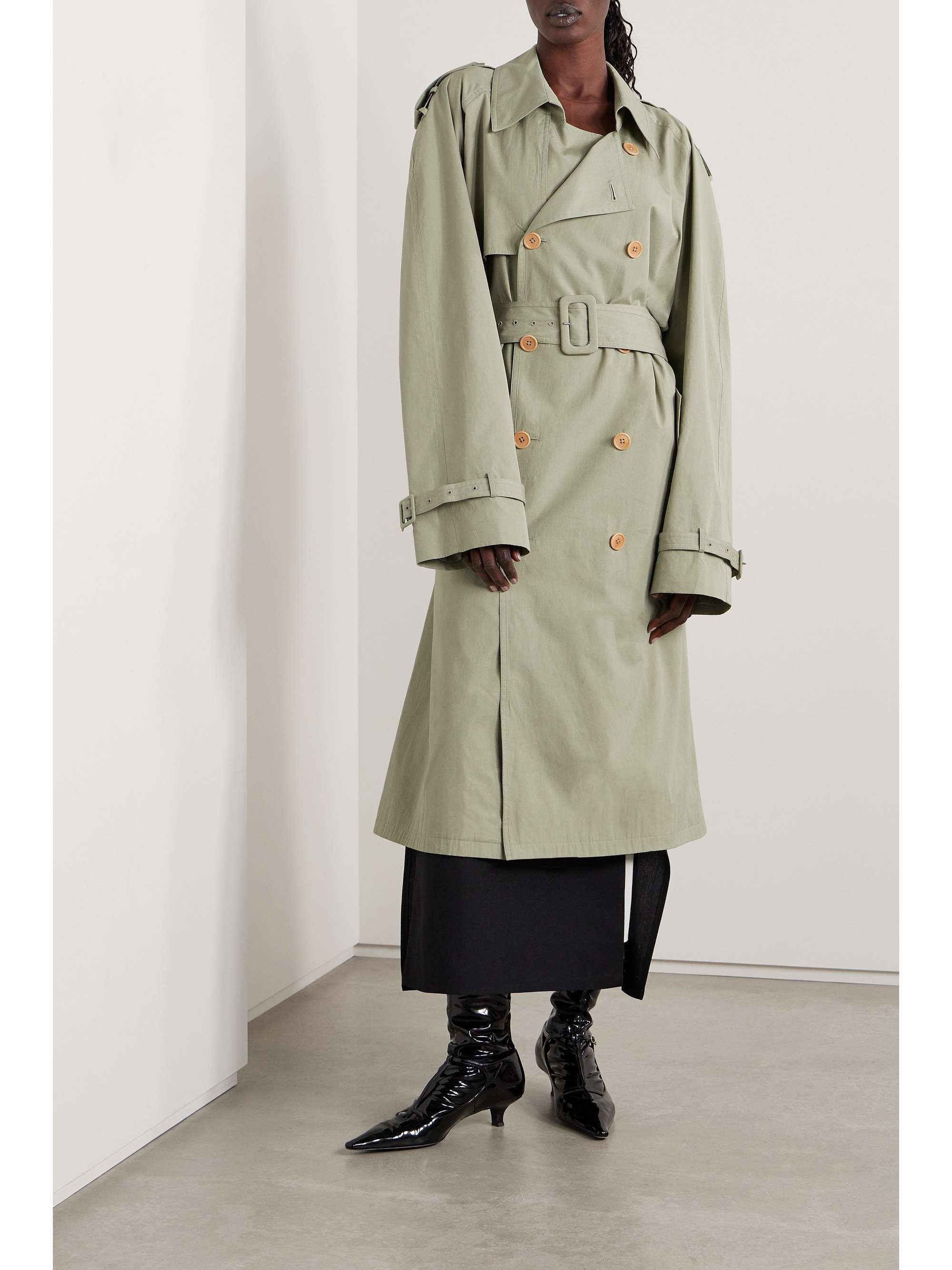 THE ROW June double-breasted belted cotton trench coat | NET-A-PORTER