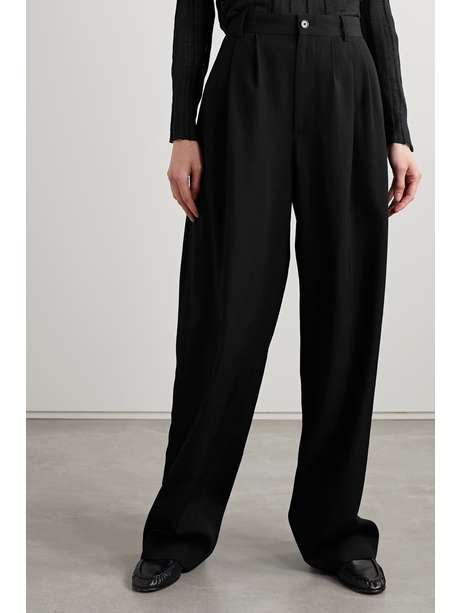 THE ROW Rufos pleated wool and mohair-blend wide-leg pants | NET-A-PORTER