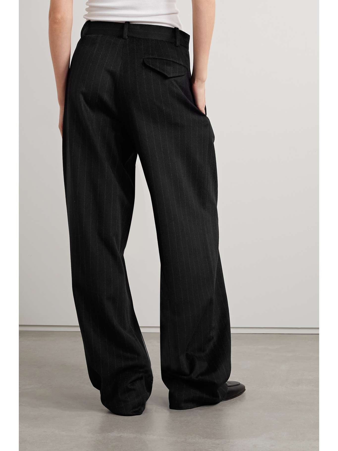 THE ROW Rufos pinstriped cashmere wide-leg pants | NET-A-PORTER