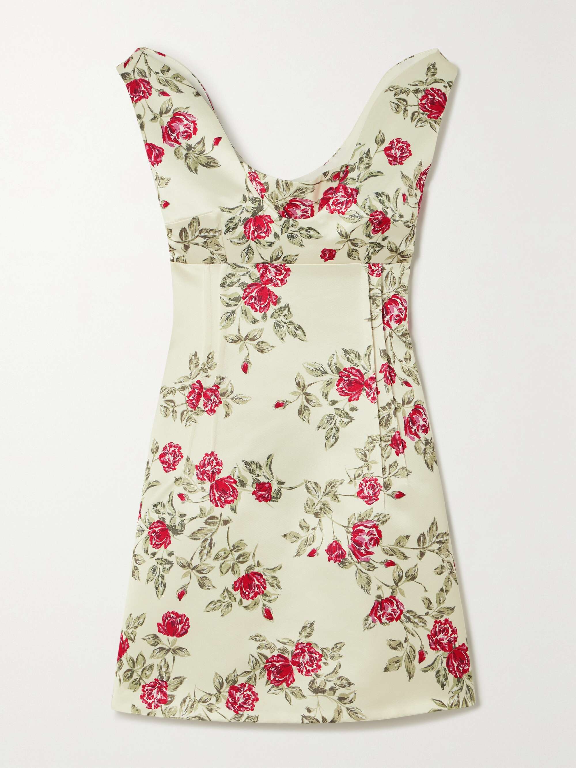 Emilia Wickstead Zephyr Floral Print Duchesse Satin Mini Dress Net A