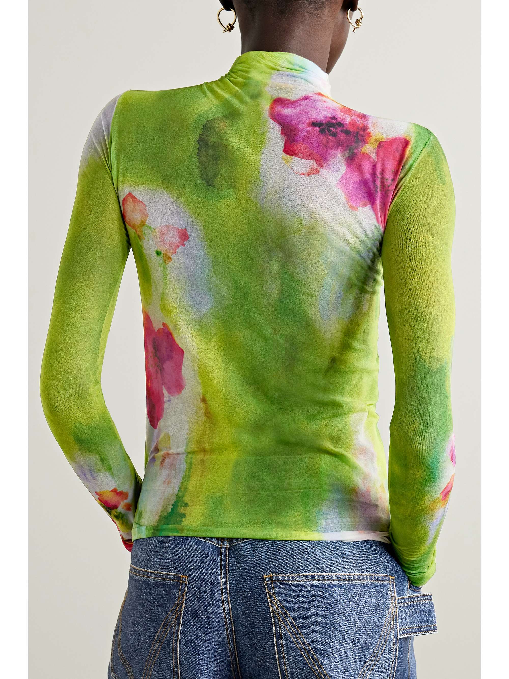 ACNE STUDIOS Floral-print stretch-jersey top | NET-A-PORTER