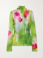 ACNE STUDIOS Floral-print stretch-jersey top | NET-A-PORTER