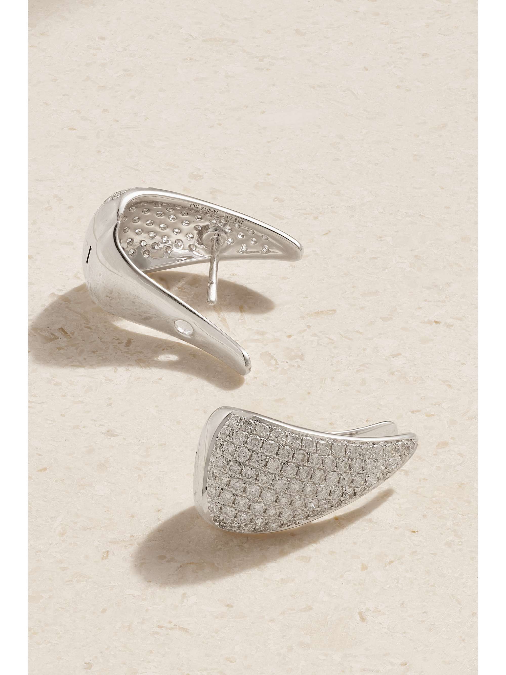 ANITA KO 18-karat white gold diamond earrings | NET-A-PORTER
