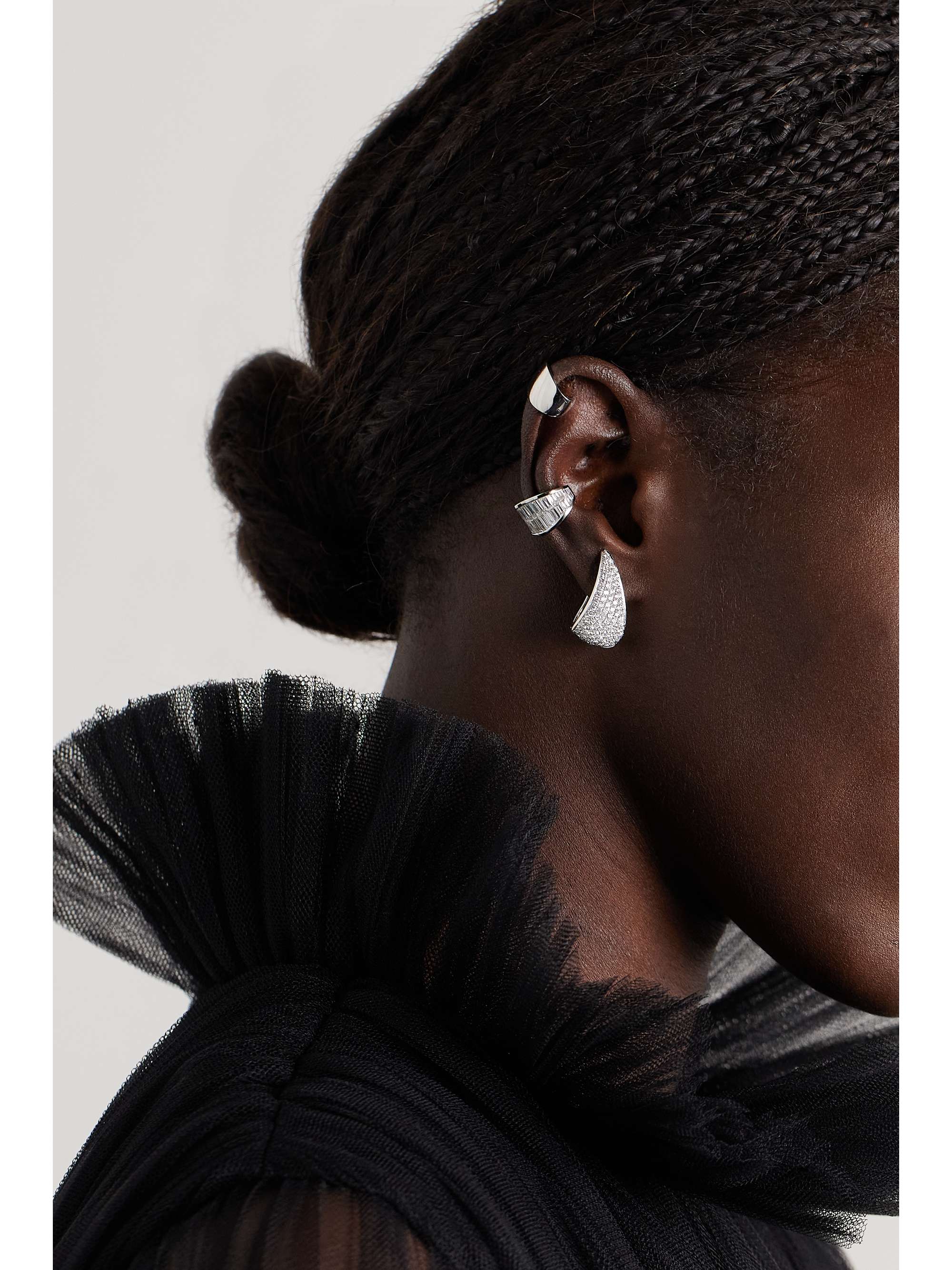 ANITA KO 18-karat white gold diamond earrings | NET-A-PORTER