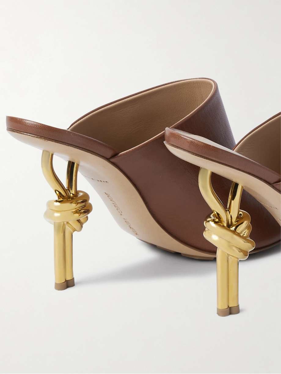 BOTTEGA VENETA Knot leather mules | NET-A-PORTER