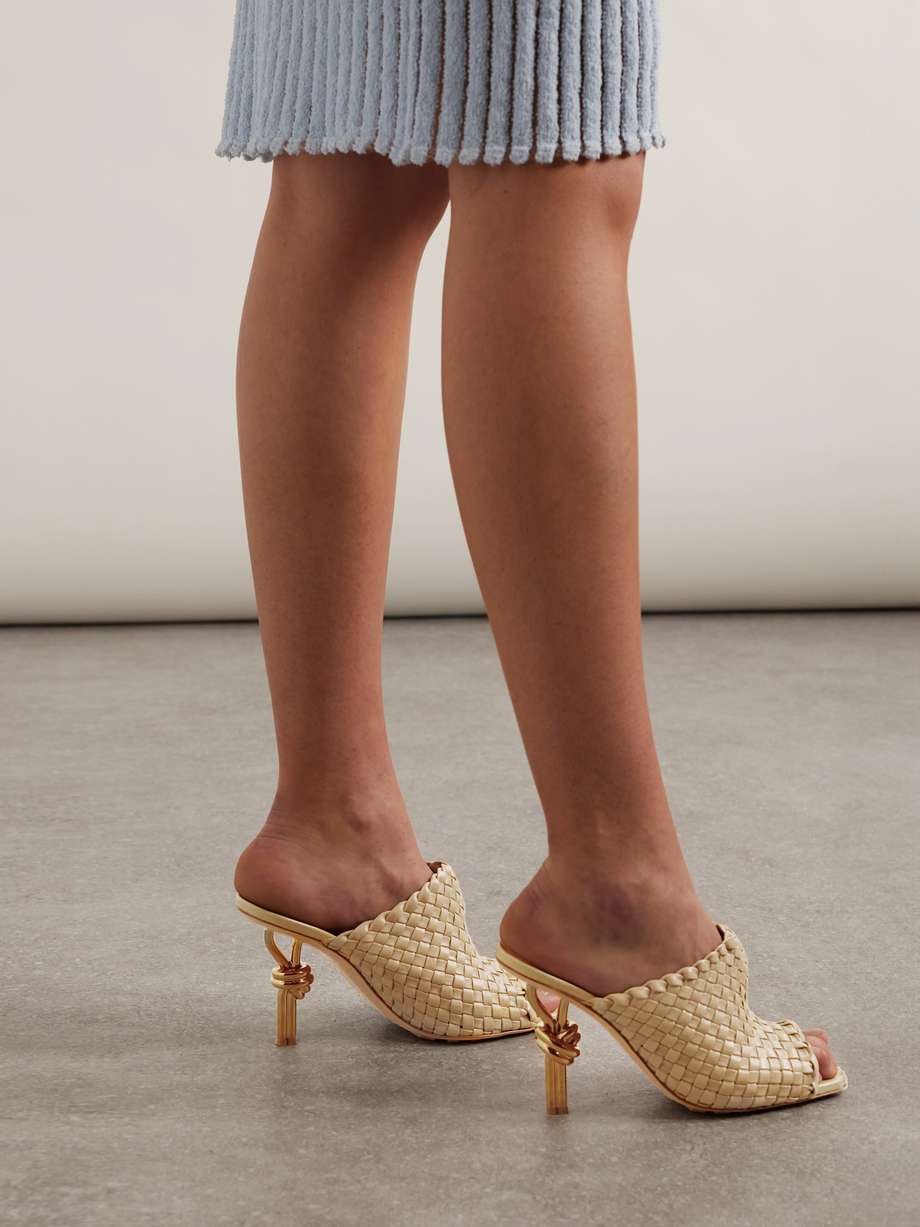 BOTTEGA VENETA Knot embellished intrecciato leather mules | NET-A-PORTER