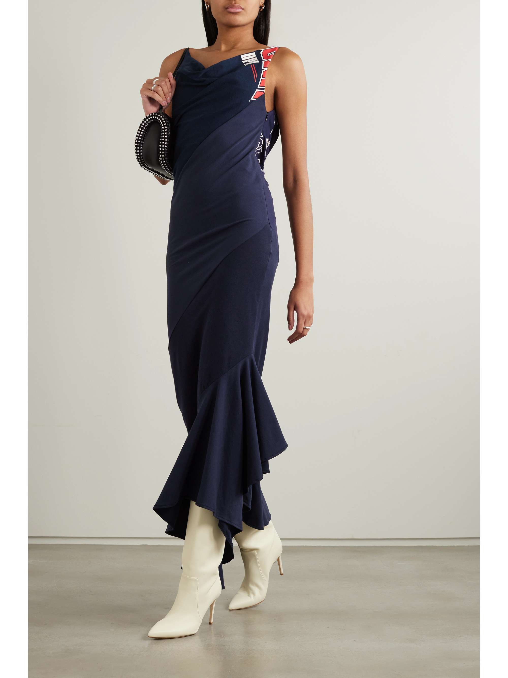 CONNER IVES Paneled printed recycled cotton-jersey dress | NET-A-PORTER