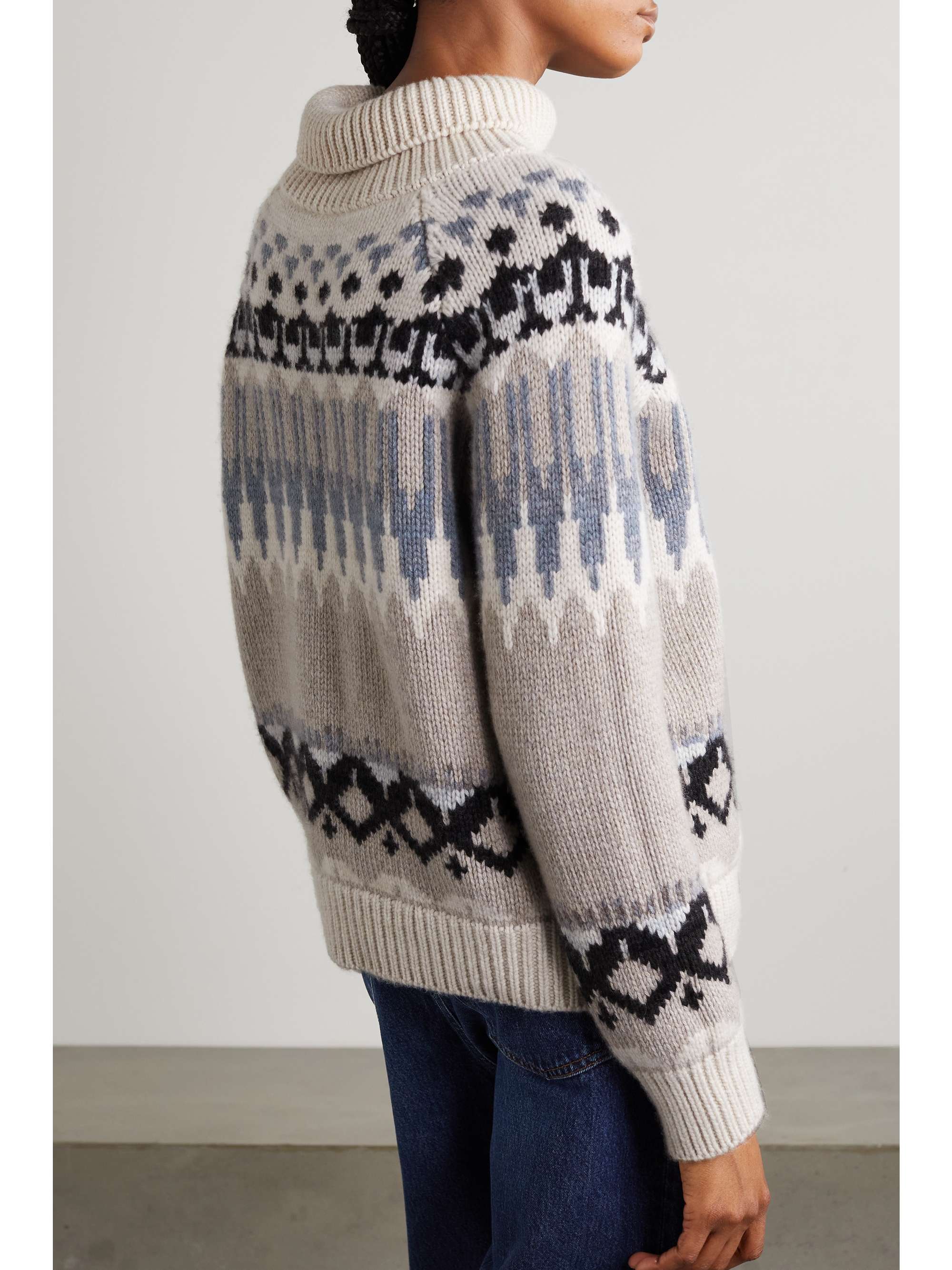 PURDEY Fair Isle ribbed cashmere turtleneck sweater | NET-A-PORTER