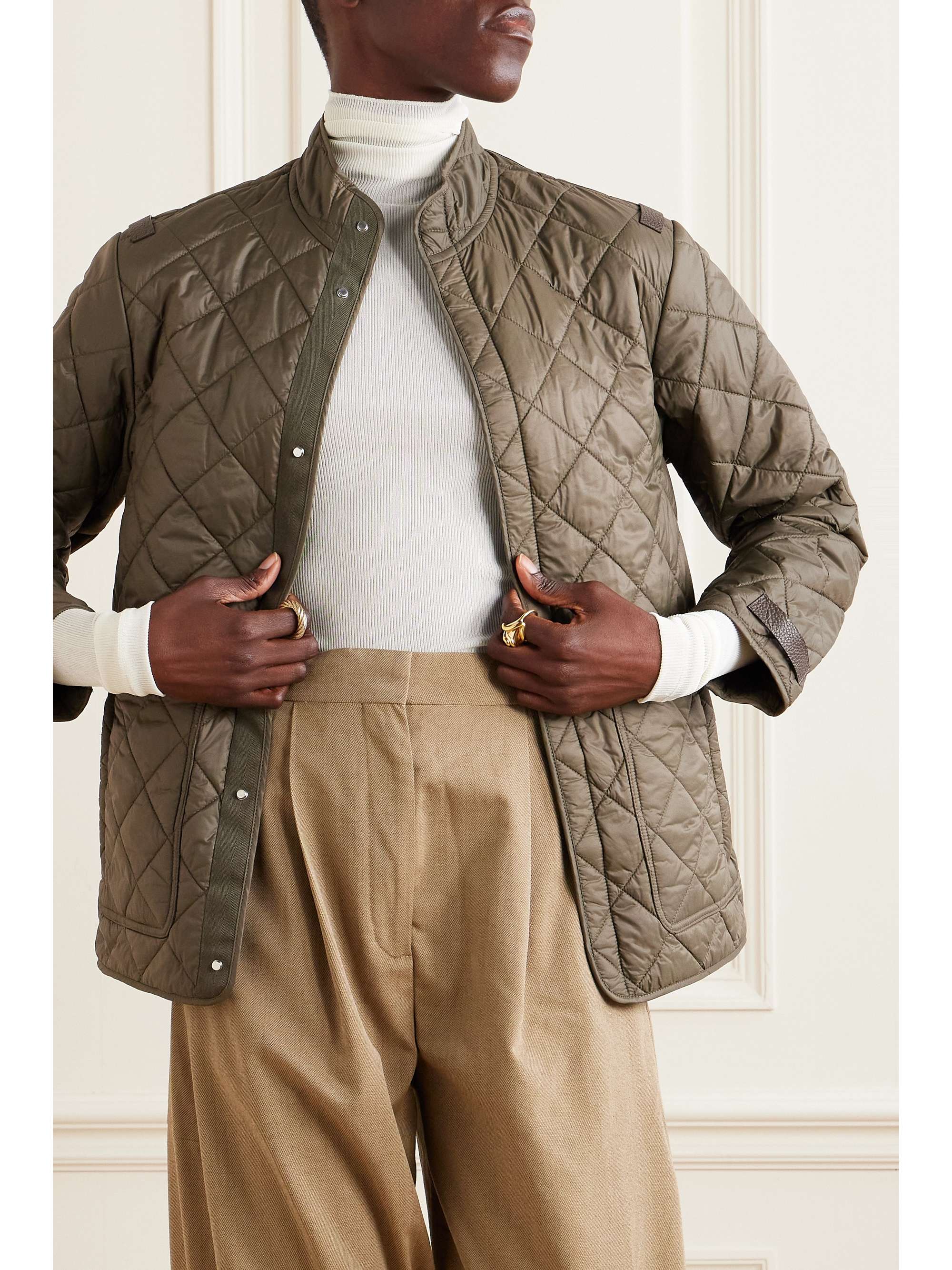 PURDEY Ridge convertible hooded herringbone wool and padded shell coat | NET-A-PORTER