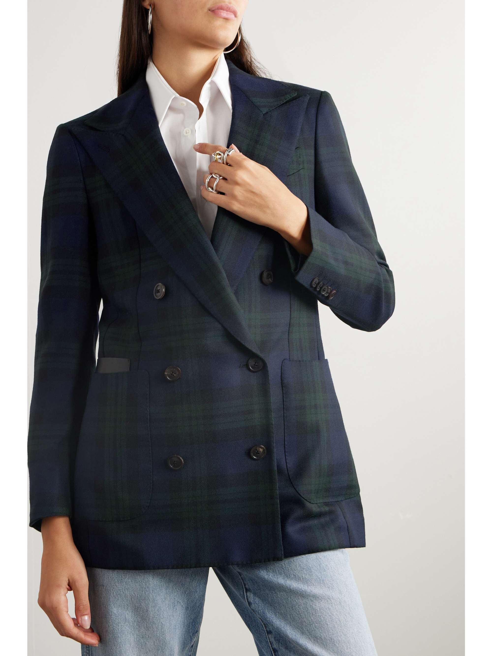 PURDEY Double-breasted checked wool blazer | NET-A-PORTER