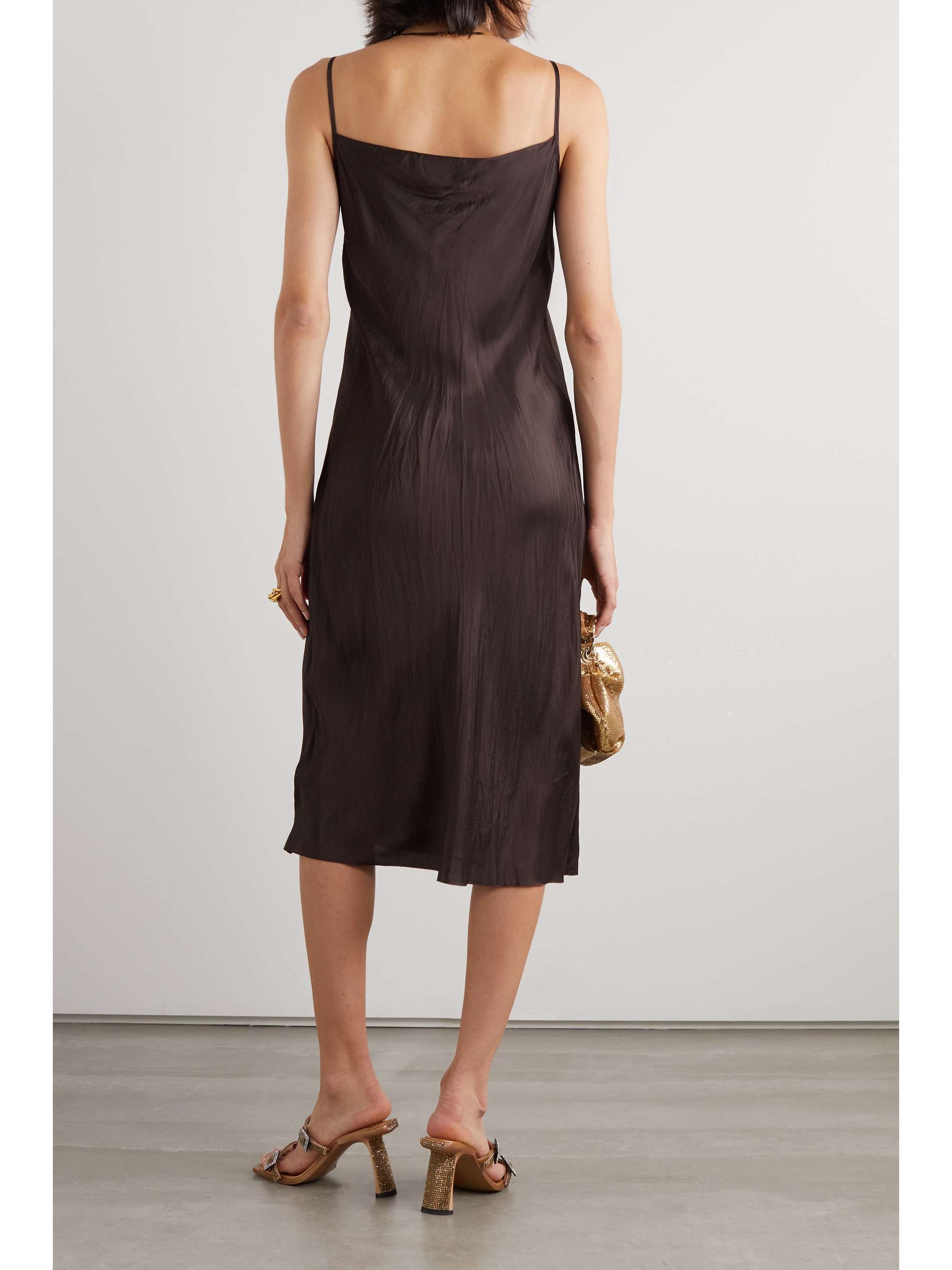 DRIES VAN NOTEN Draped crinkled-shell dress | NET-A-PORTER
