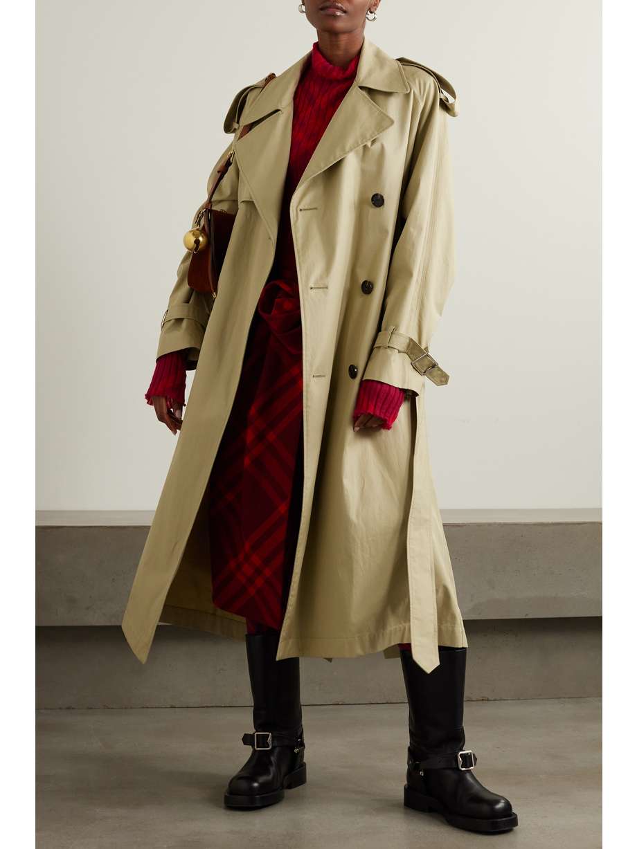 BURBERRY Belted double-breasted cotton-gabardine trench coat | NET-A-PORTER