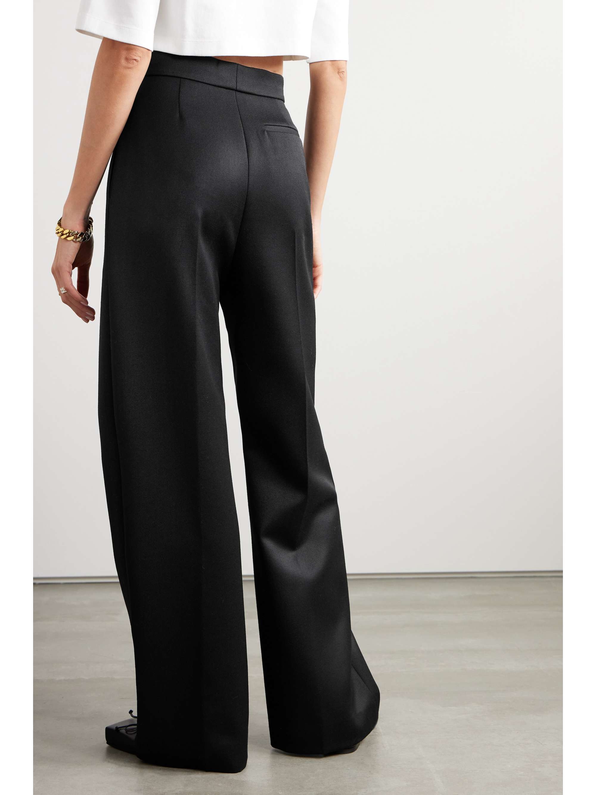 LOEWE Pleated wool wide-leg pants | NET-A-PORTER