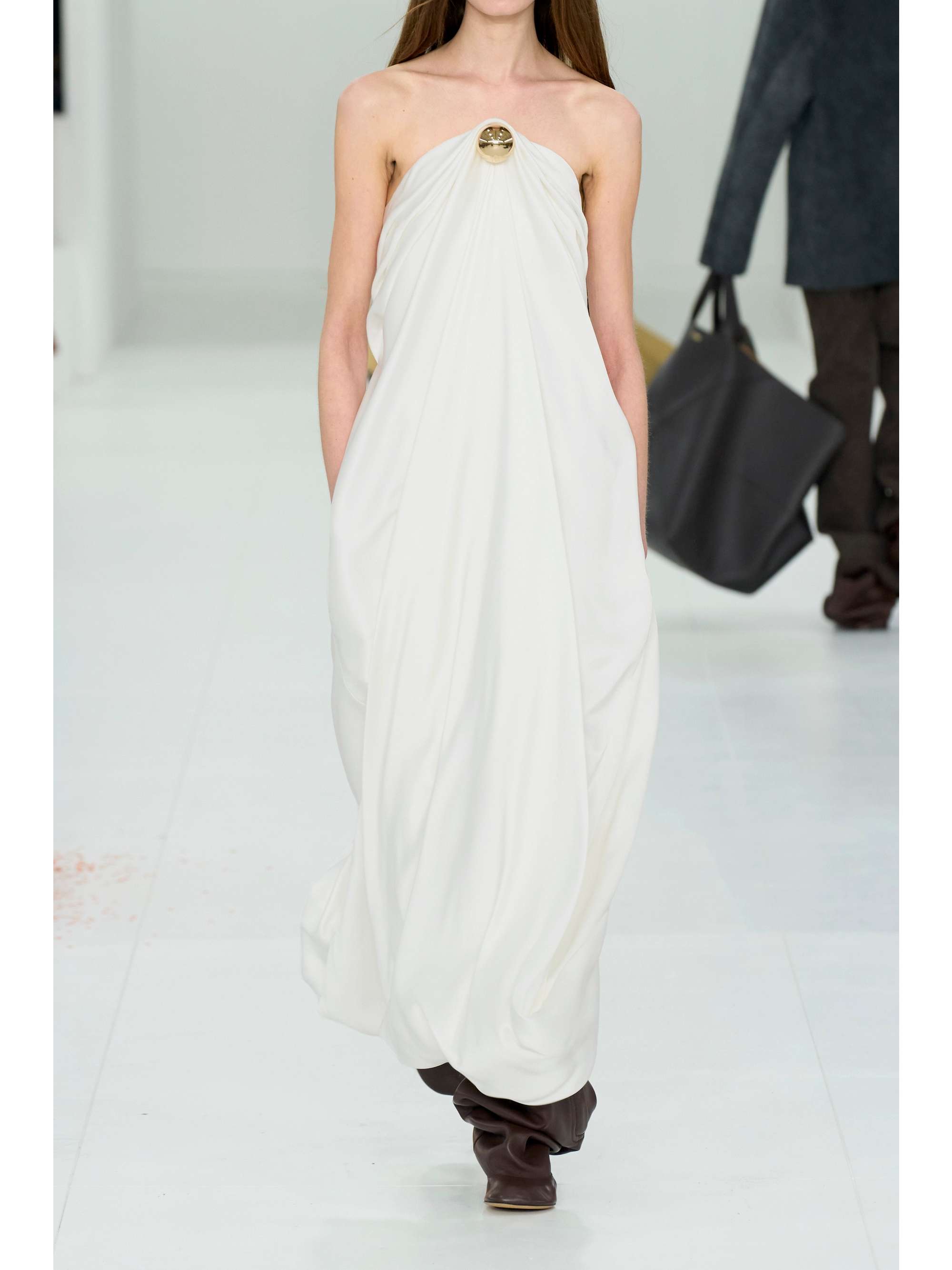 LOEWE Strapless embellished silk-satin maxi dress | NET-A-PORTER