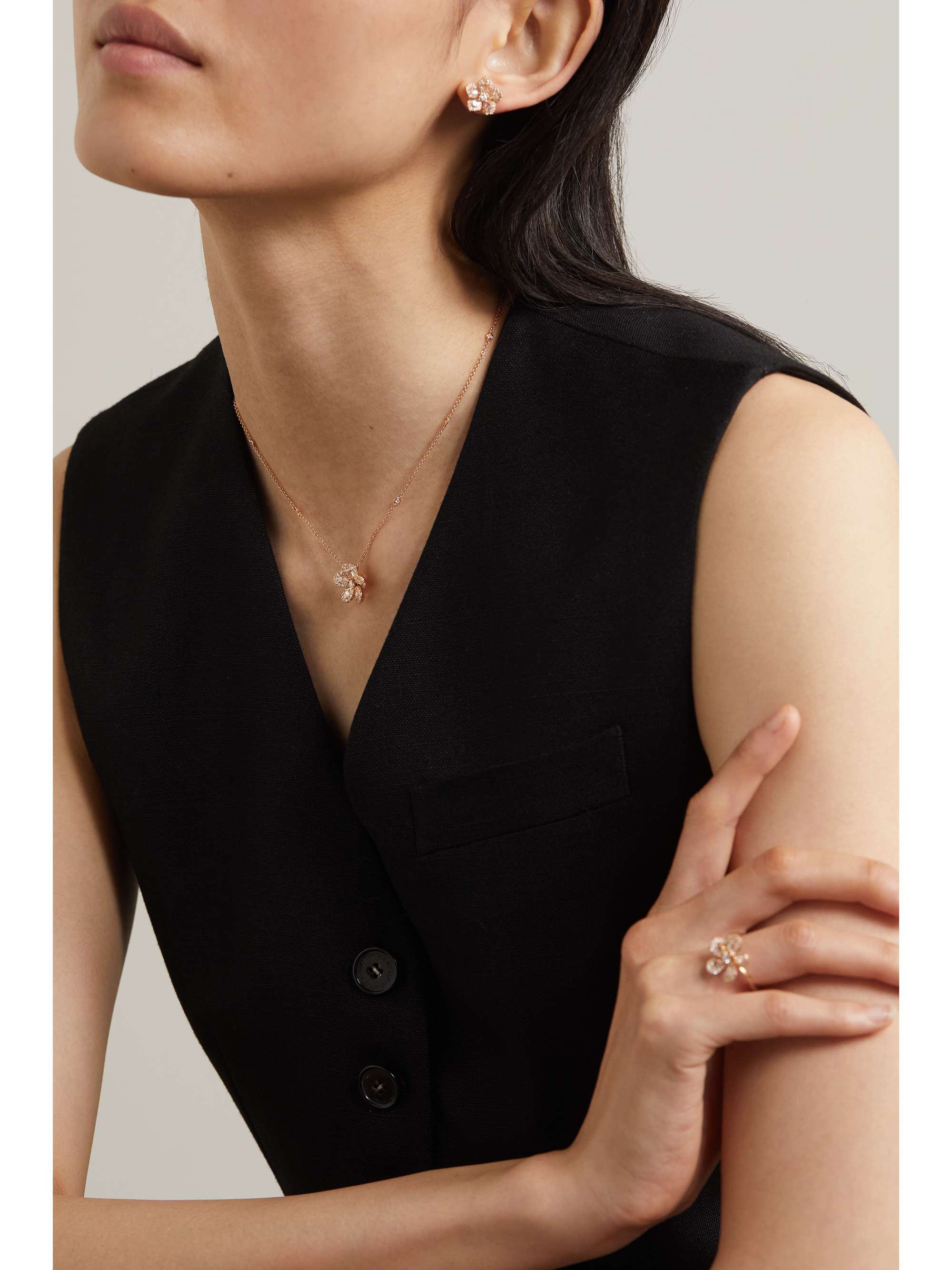 Miss Daisy 16" 18-karat rose gold diamond necklace | DAVID MORRIS | 네타포르테