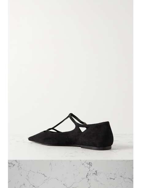 THE ROW Cyd suede point-toe flats | NET-A-PORTER