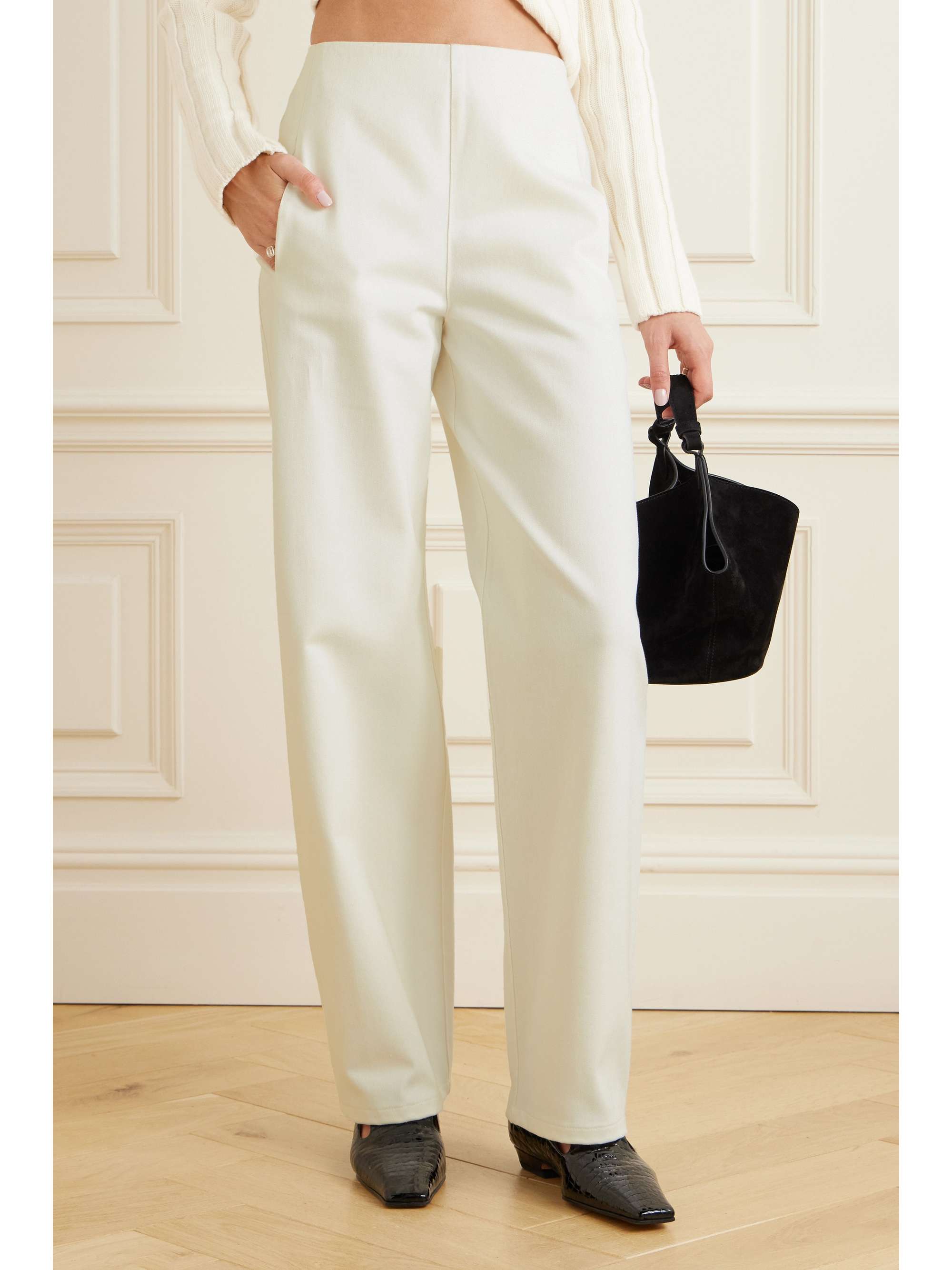 FFORME + NET SUSTAIN Jagger wide-leg organic cotton-blend pants | NET-A ...