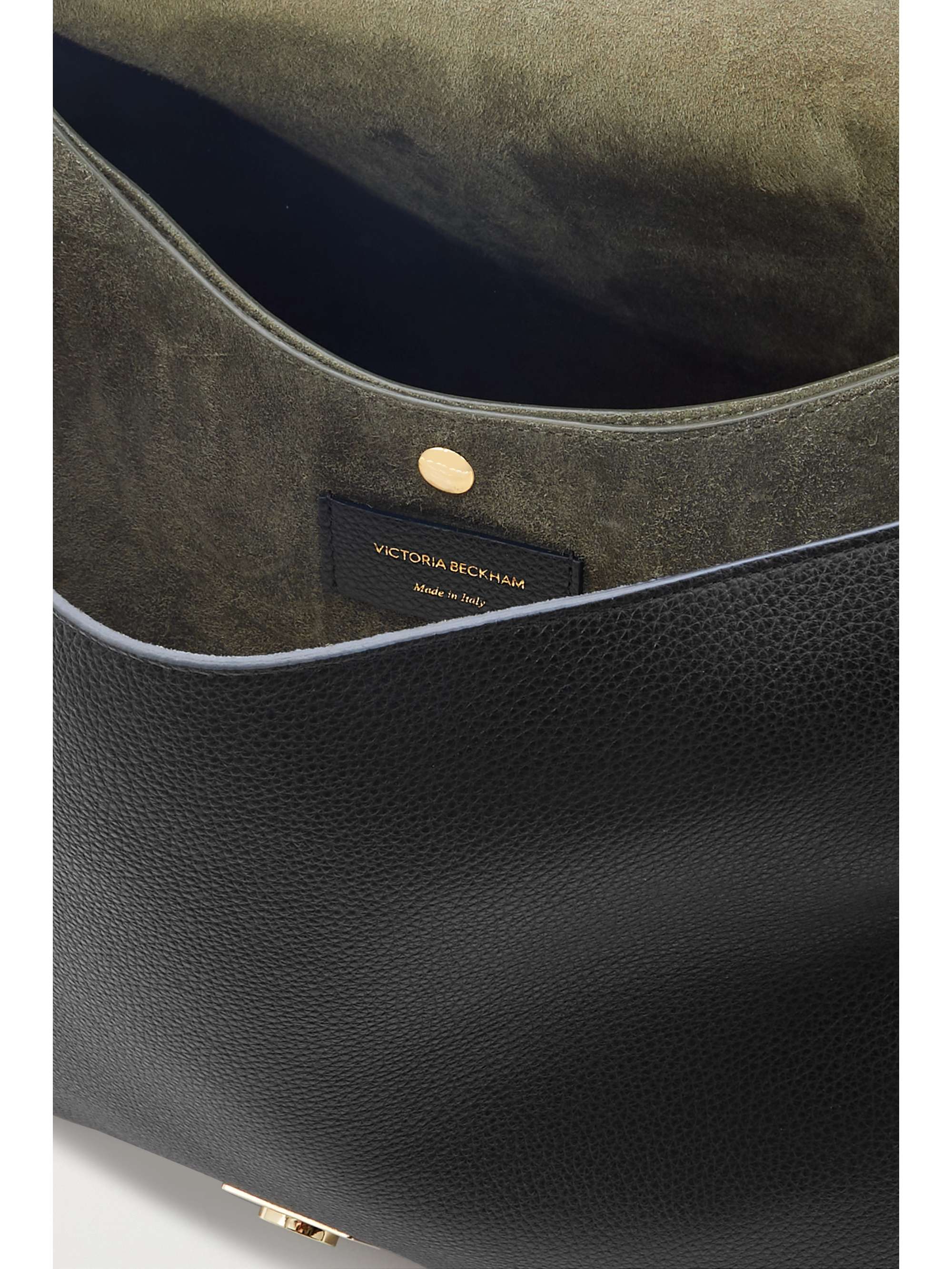 VICTORIA BECKHAM Chain-embellished textured-leather shoulder bag | NET ...