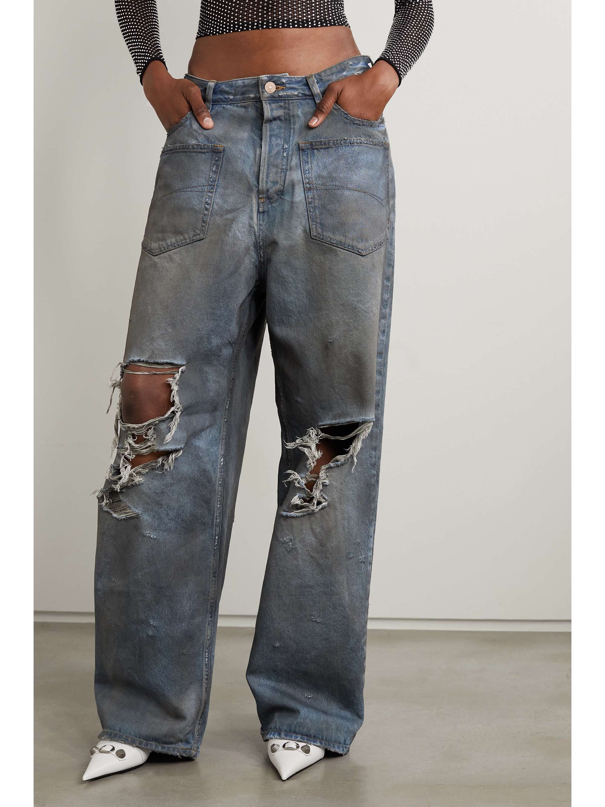 BALENCIAGA Distressed high-rise boyfriend jeans | NET-A-PORTER