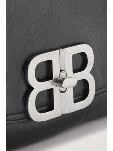 BALENCIAGA BB small crinkled-leather shoulder bag | NET-A-PORTER