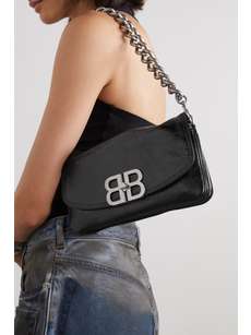 BALENCIAGA BB small crinkled-leather shoulder bag | NET-A-PORTER