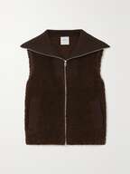 VARLEY Aspen ribbed knit-trimmed faux shearling vest | NET-A-PORTER