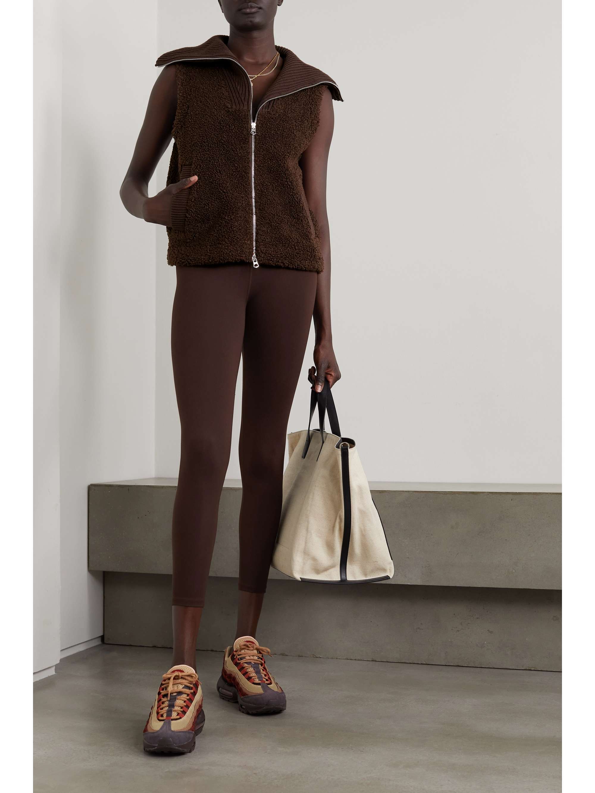 VARLEY Aspen ribbed knit-trimmed faux shearling vest | NET-A-PORTER