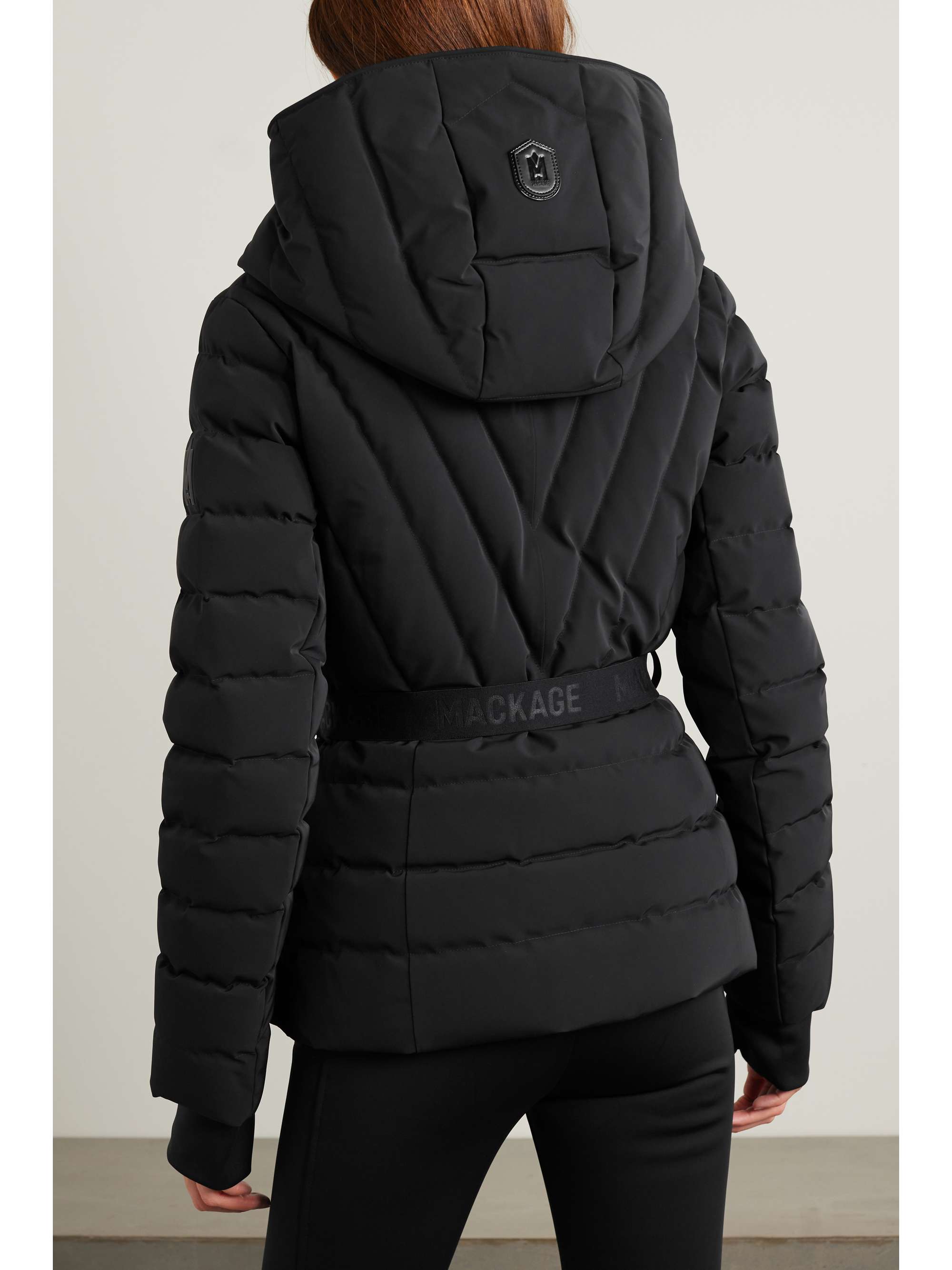 MACKAGE + NET SUSTAIN Elita hooded belted quilted down ski jacket | NET ...