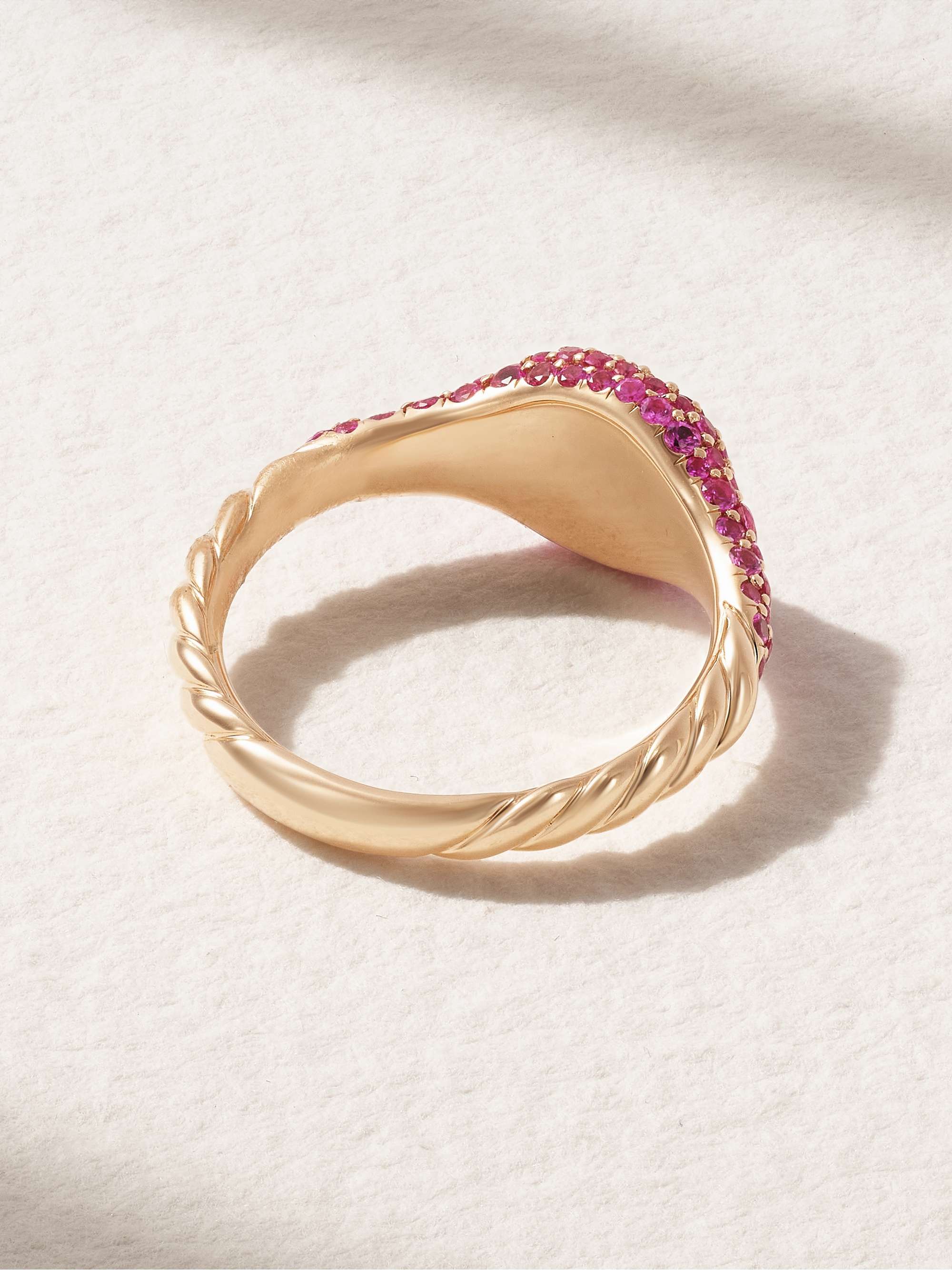 DAVID YURMAN 18-karat rose gold sapphire pinky ring | NET-A-PORTER
