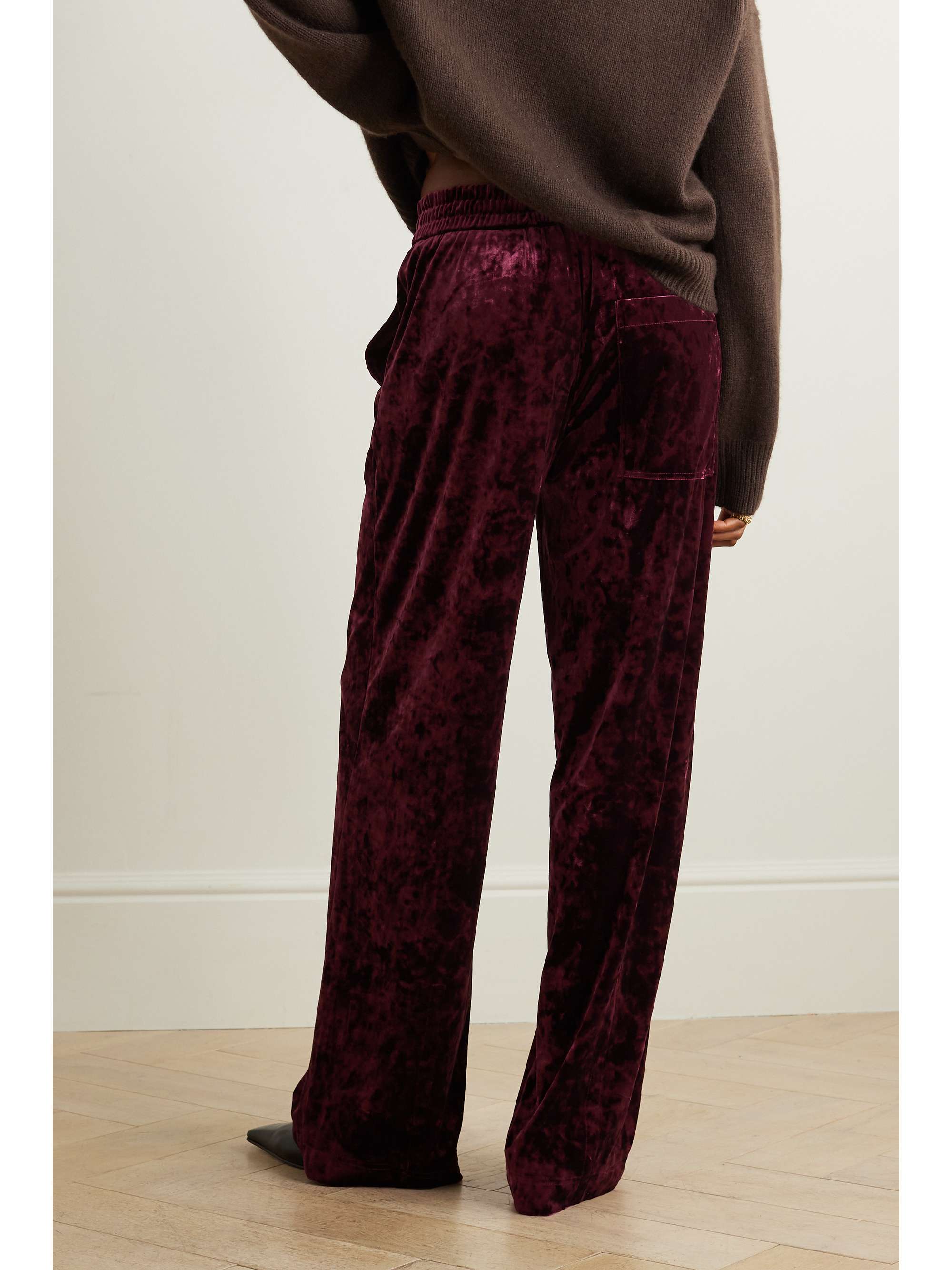 TIBI Crushed stretch-velvet straight-leg pants | NET-A-PORTER