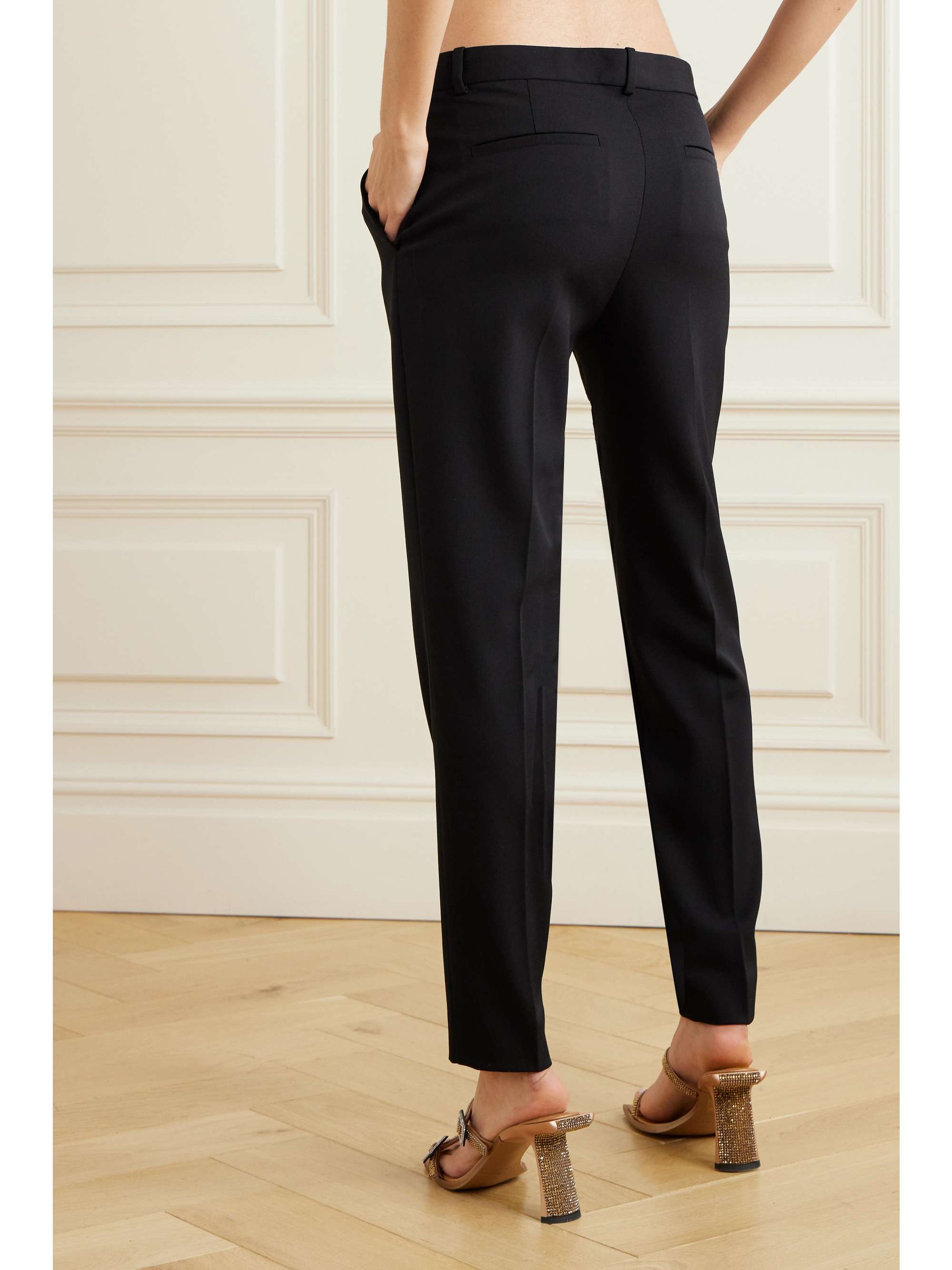 VERSACE Icons embellished stretch-wool slim-leg pants | NET-A-PORTER