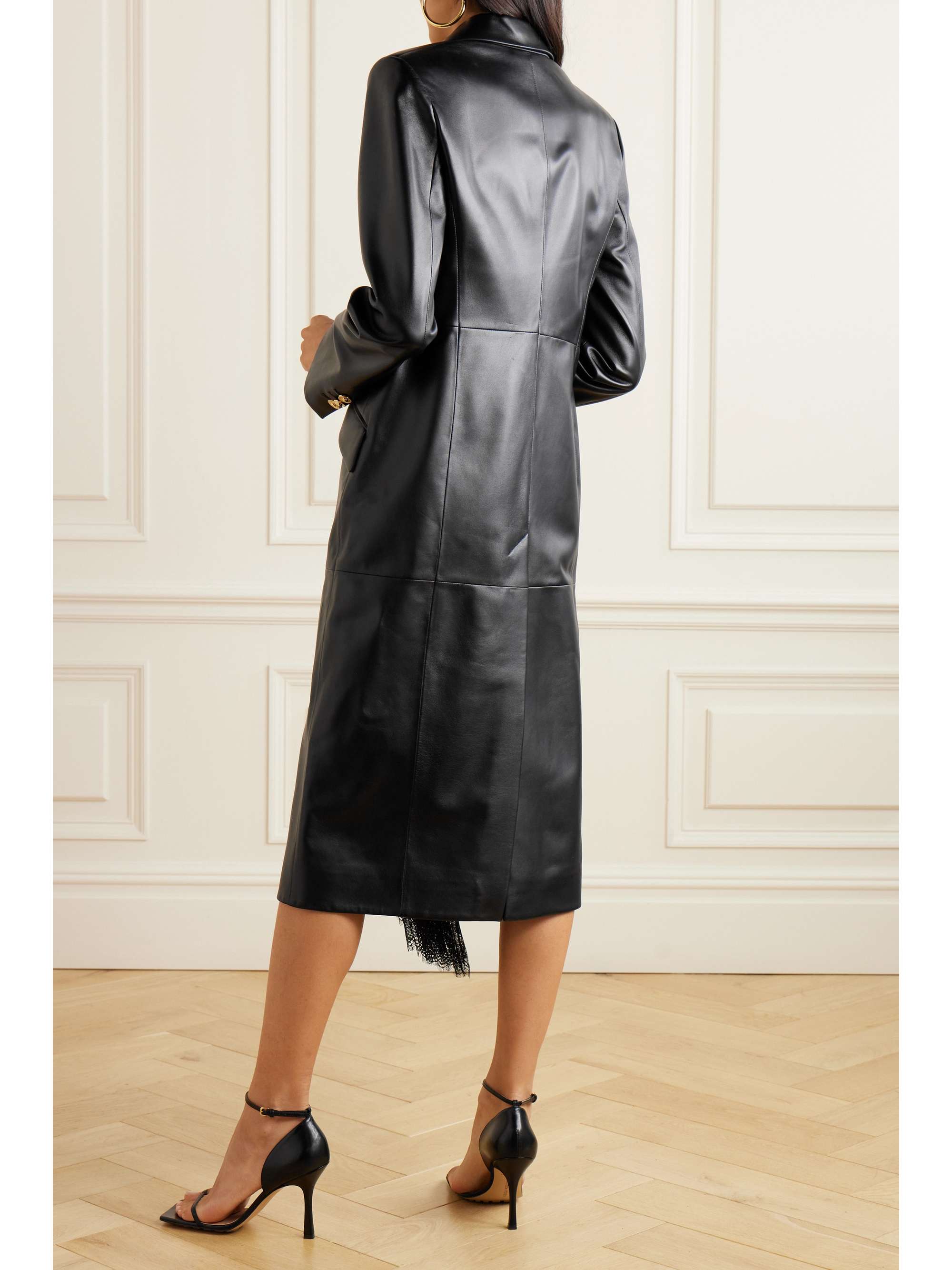 VERSACE Icons leather coat | NET-A-PORTER