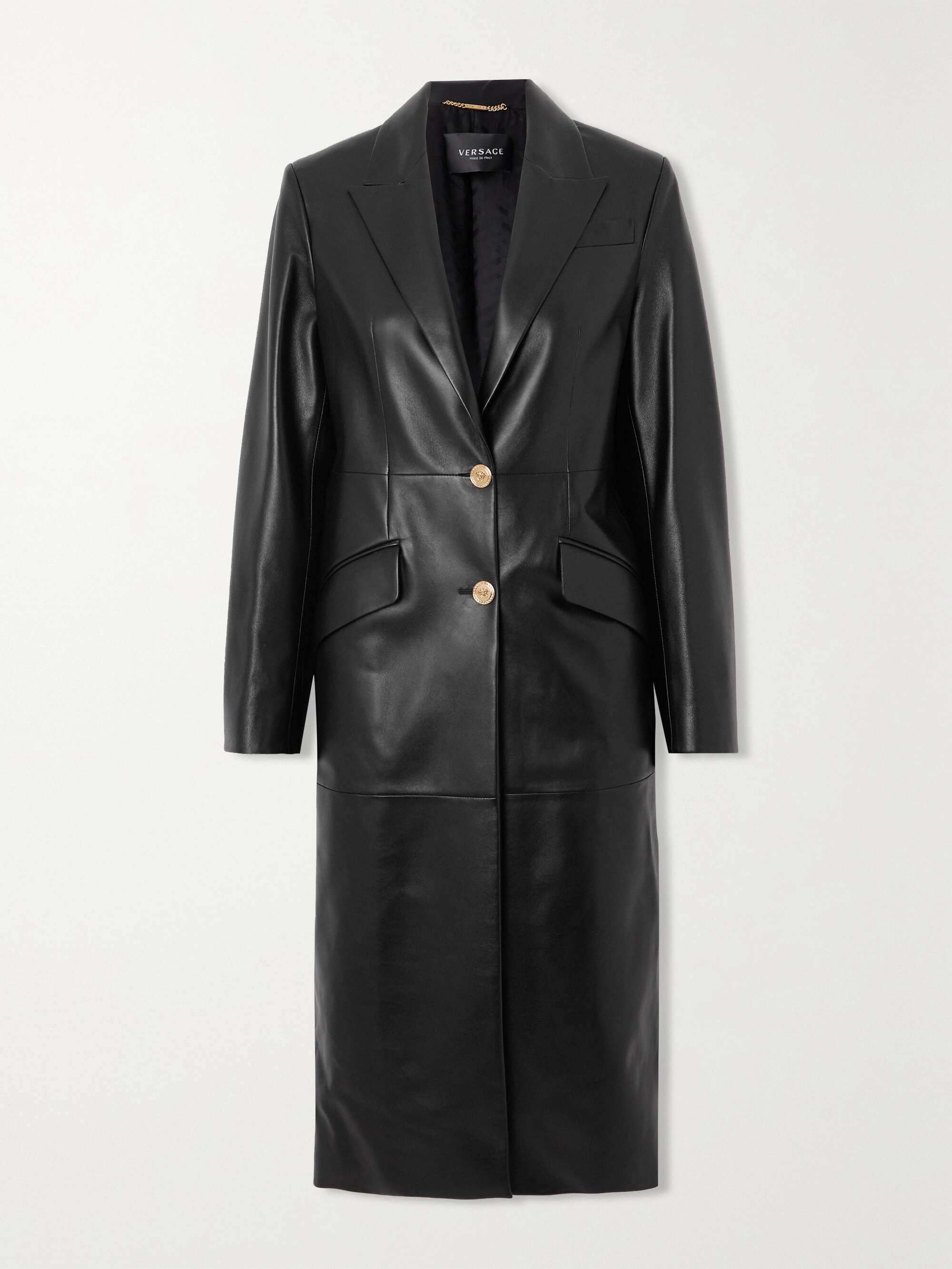 VERSACE Icons leather coat | NET-A-PORTER
