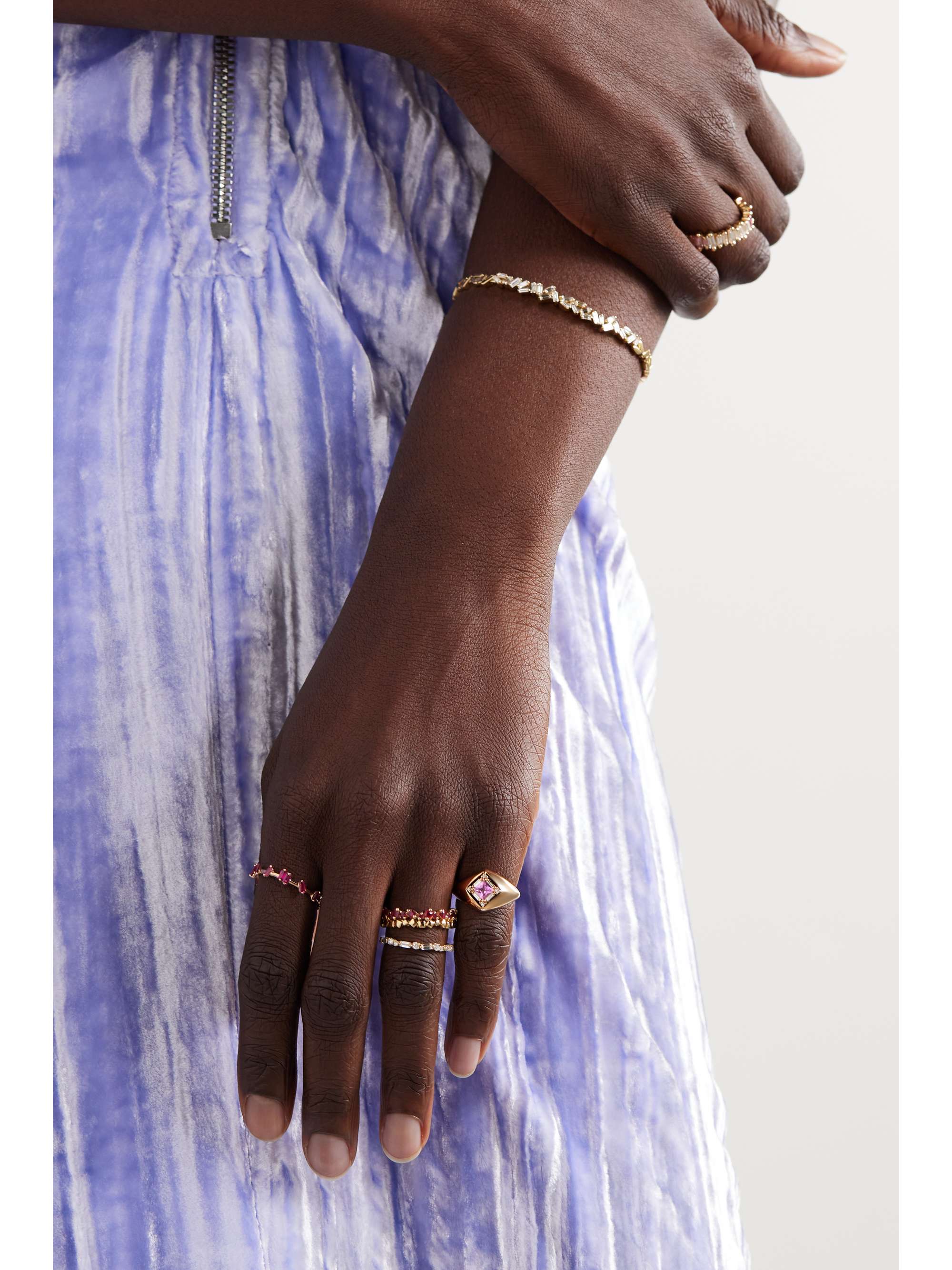 Bague en or rose 18 carats (750/1000), saphir et diamants SUZANNE KALAN ...