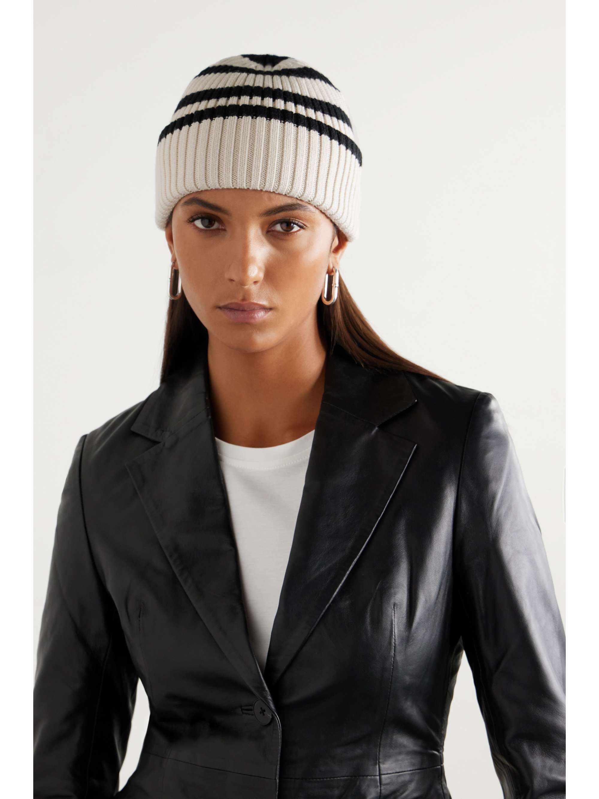 TOTEME Striped ribbed-knit wool beanie | NET-A-PORTER