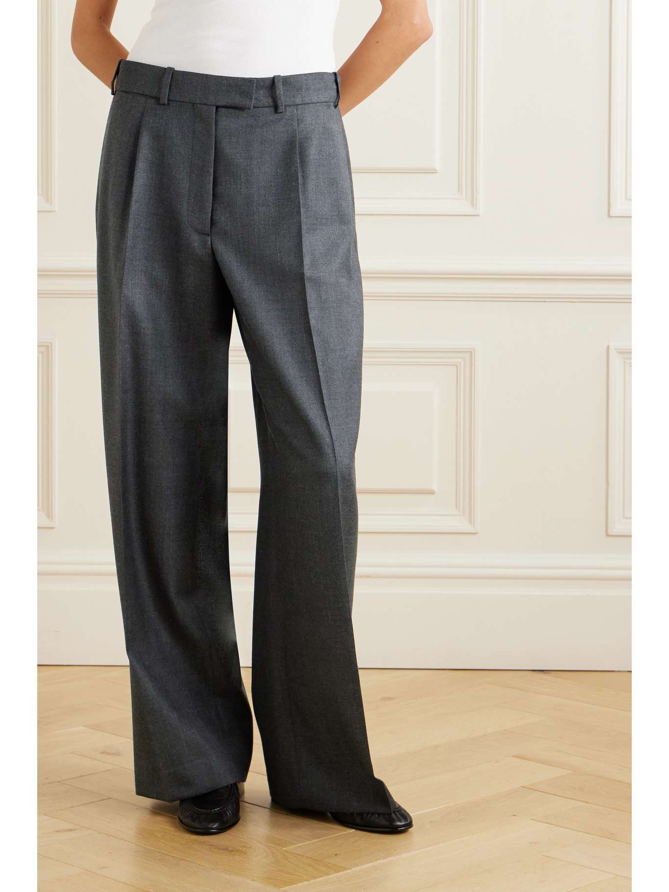 THE ROW Roan pleated wool wide-leg pants | NET-A-PORTER